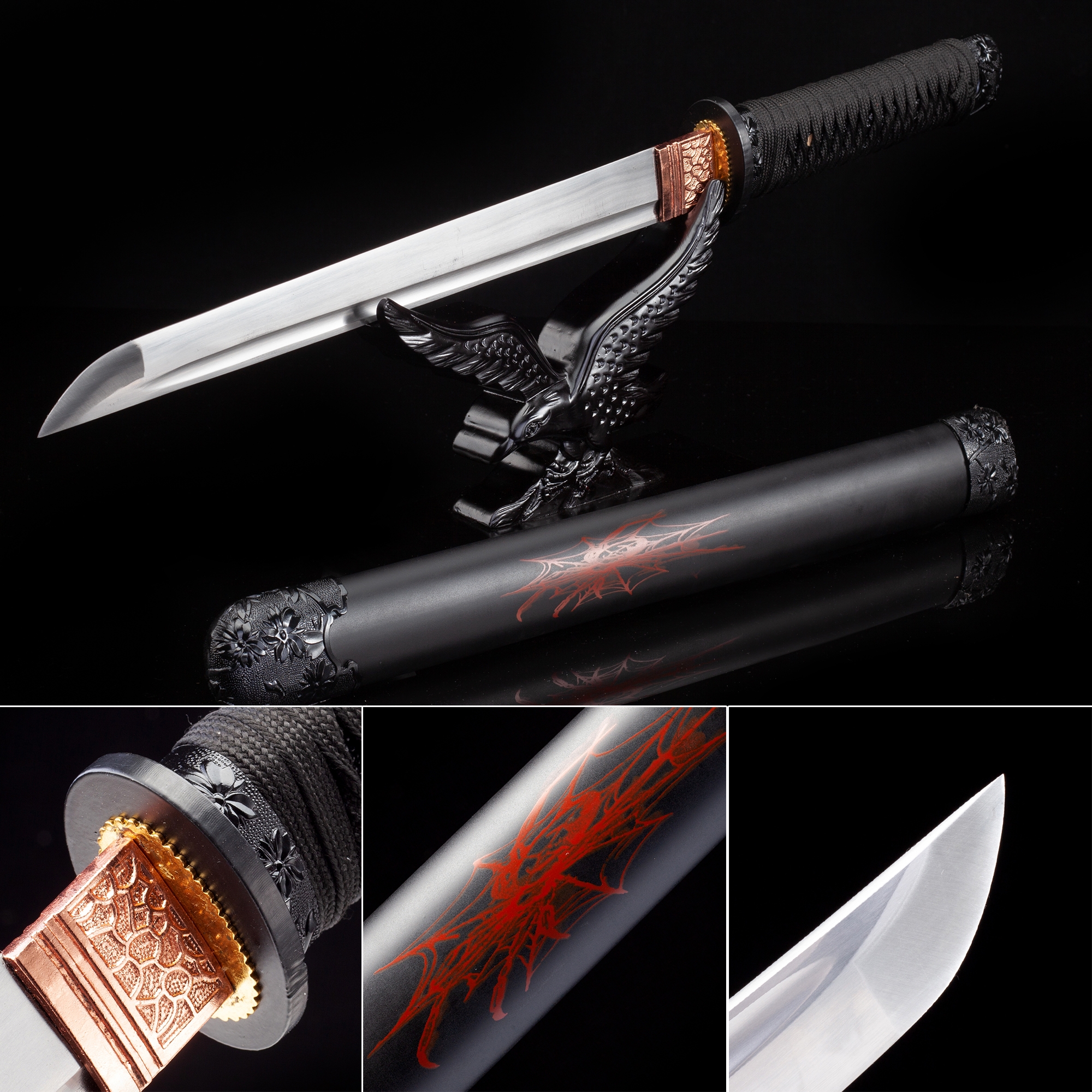 Handmade High Manganese Steel Real Japanese Hamidashi Tanto Sword With ...
