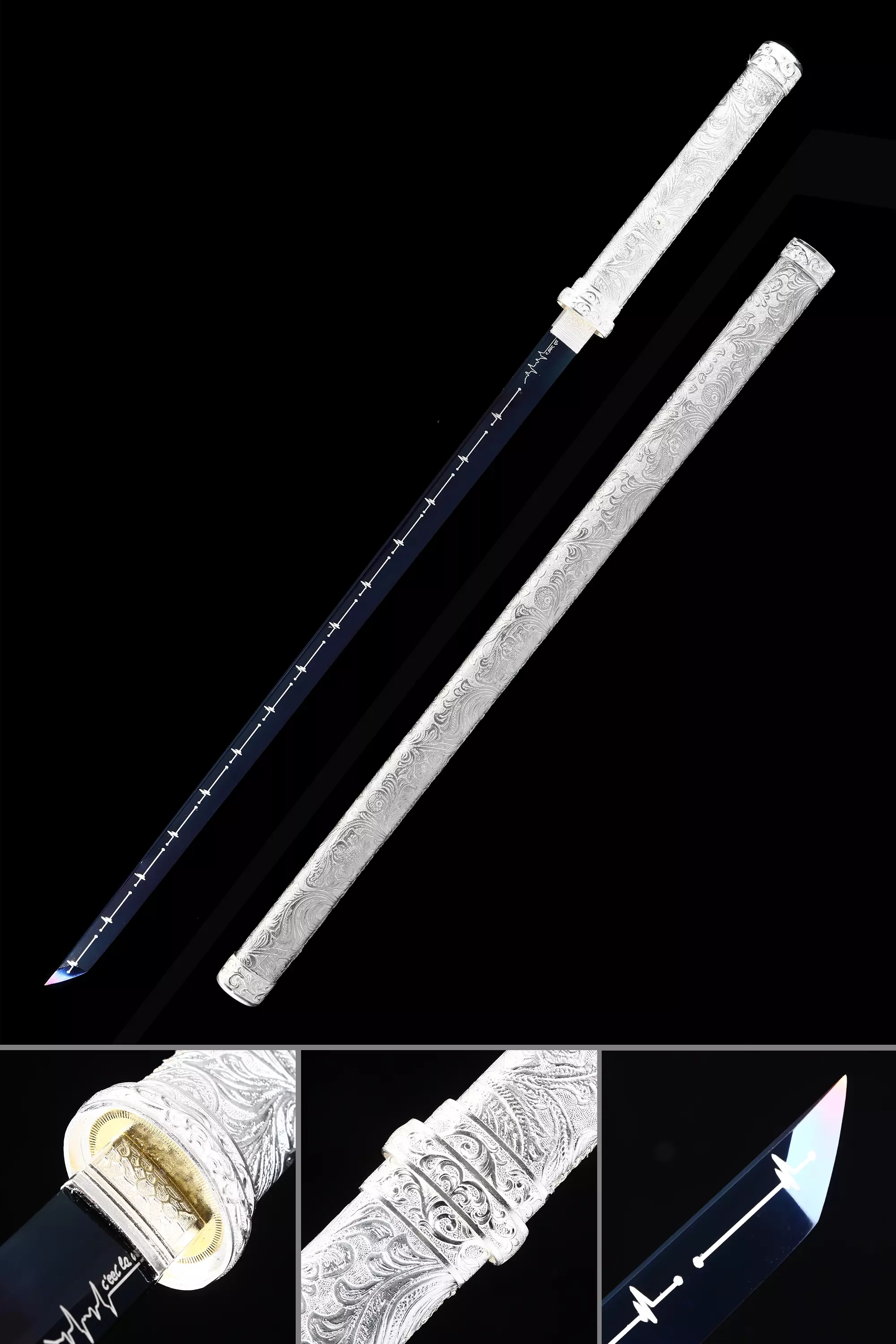 Espada Recta | Espada Japonesa Recta Ninjato Hecha A Mano, Acero De ...