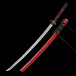 Red Katana | Spring Steel Katana with Red Lacquered Hardwood Saya ...