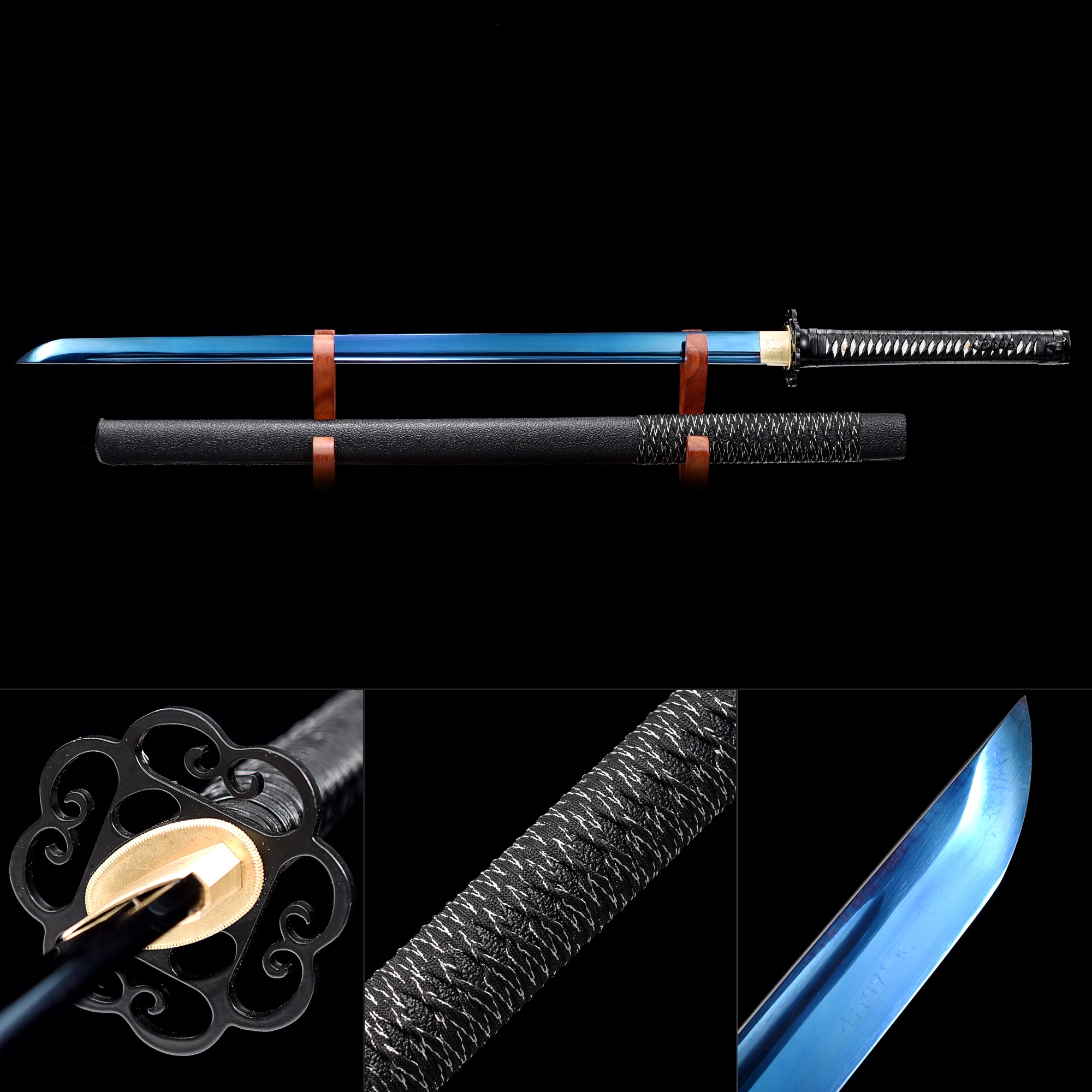 Handmade High Manganese Steel Blue Blade Real Japanese Ninjato Ninja ...