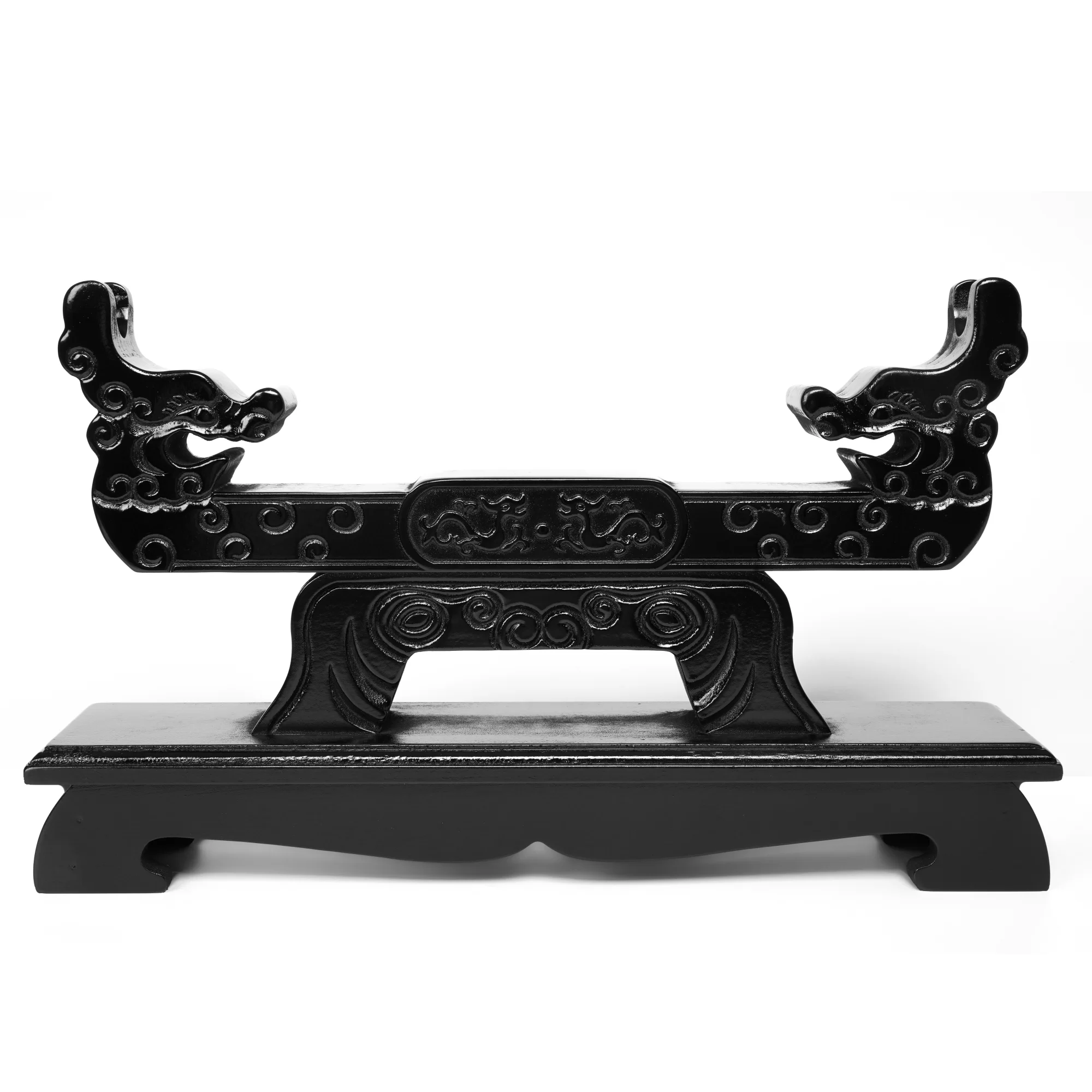 Katana Display Stand | Handmade Black Two Dragons Playing With Pearls ...