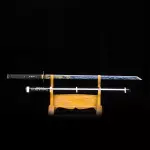 Japanese Straight Sword | Handmade Japanese Straight Sword With Blue ...