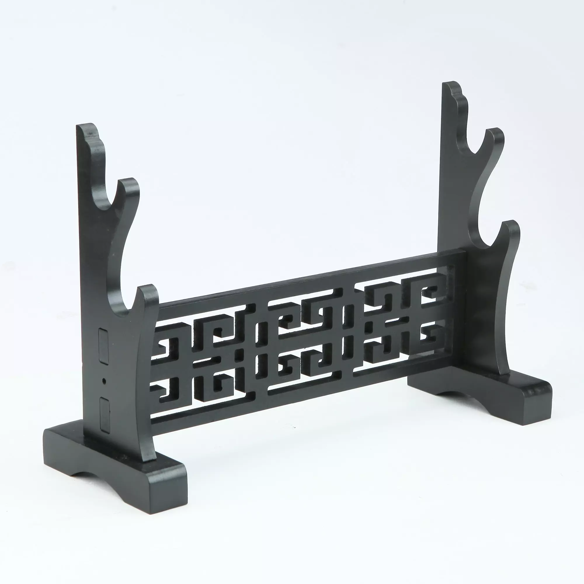 Katana Holder | Handmade Black Wooden Double Tier Katana Sword Stand ...