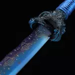 Blue Katana | Handmade Japanese Katana Sword With Blue Blade And Tiger ...