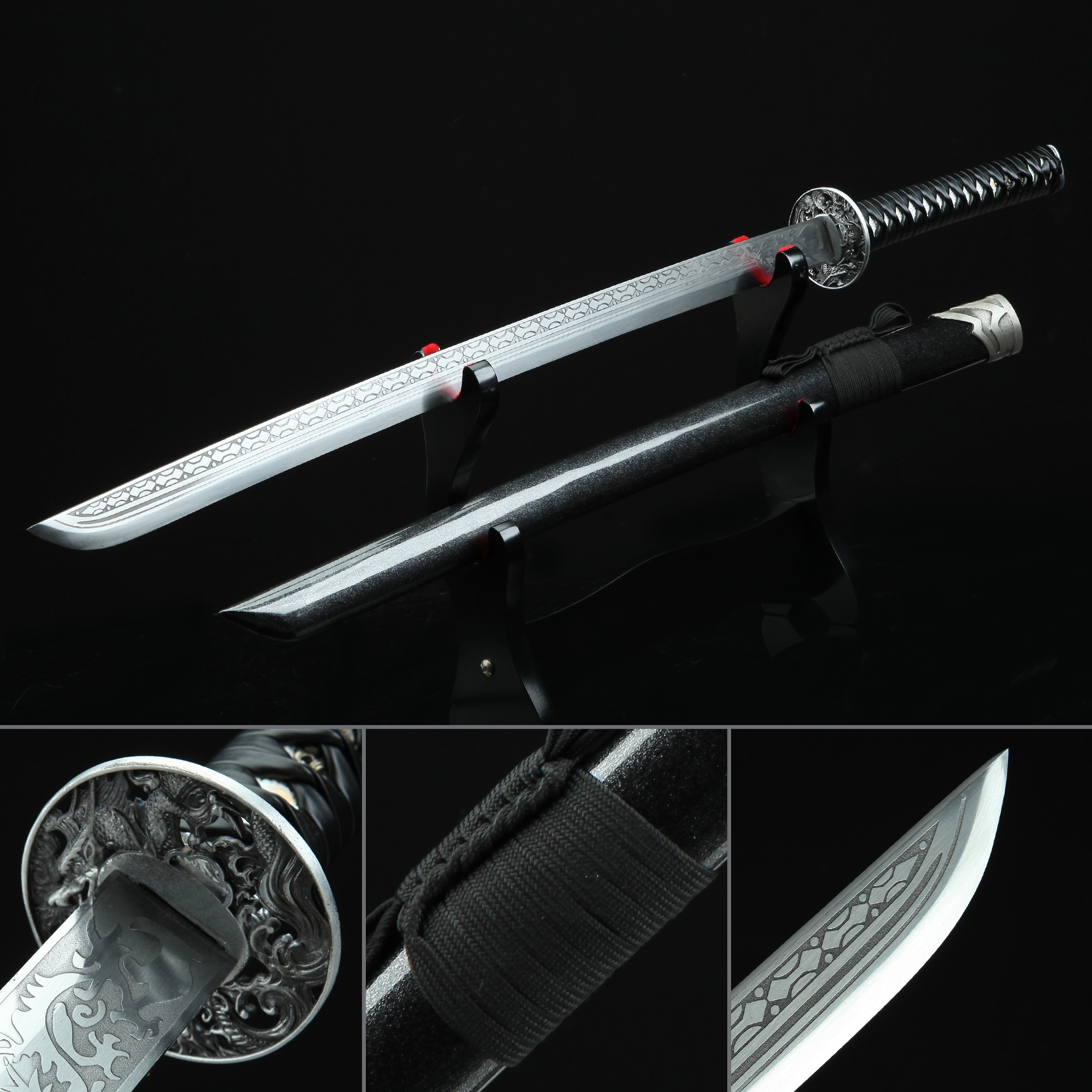 Handmade High Manganese Steel Straight Blade Chokuto Japanese Ninjato ...