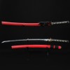 Red Rayskin Forged T10 Steel Clay Tempered Real Hamon Katana Samurai ...