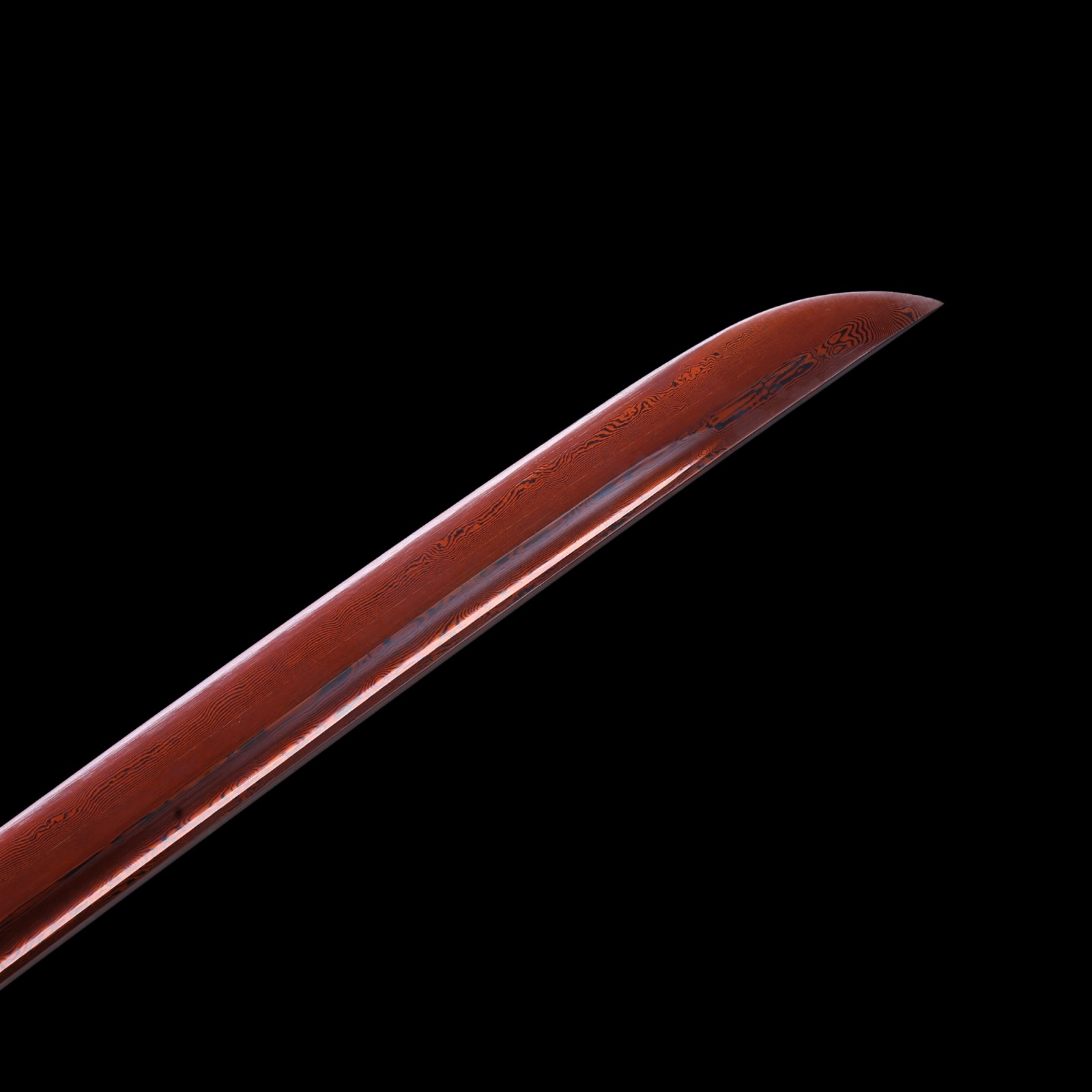 Handmade Full Tang Damascus Steel Red Blade Katana Japanese Samurai ...