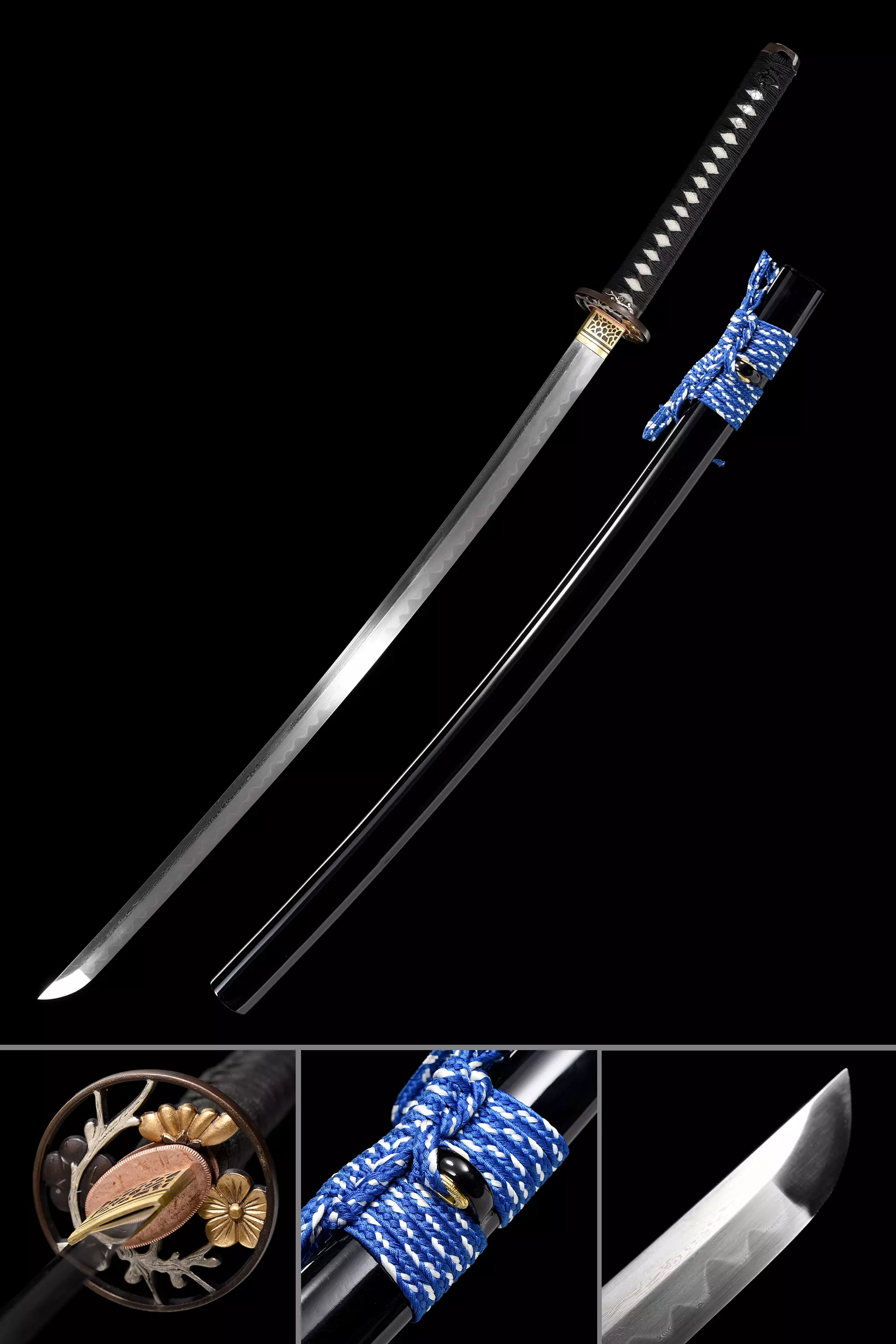 Damascus Katana | Handmade Japanese Katana Sword Damascus Steel With ...