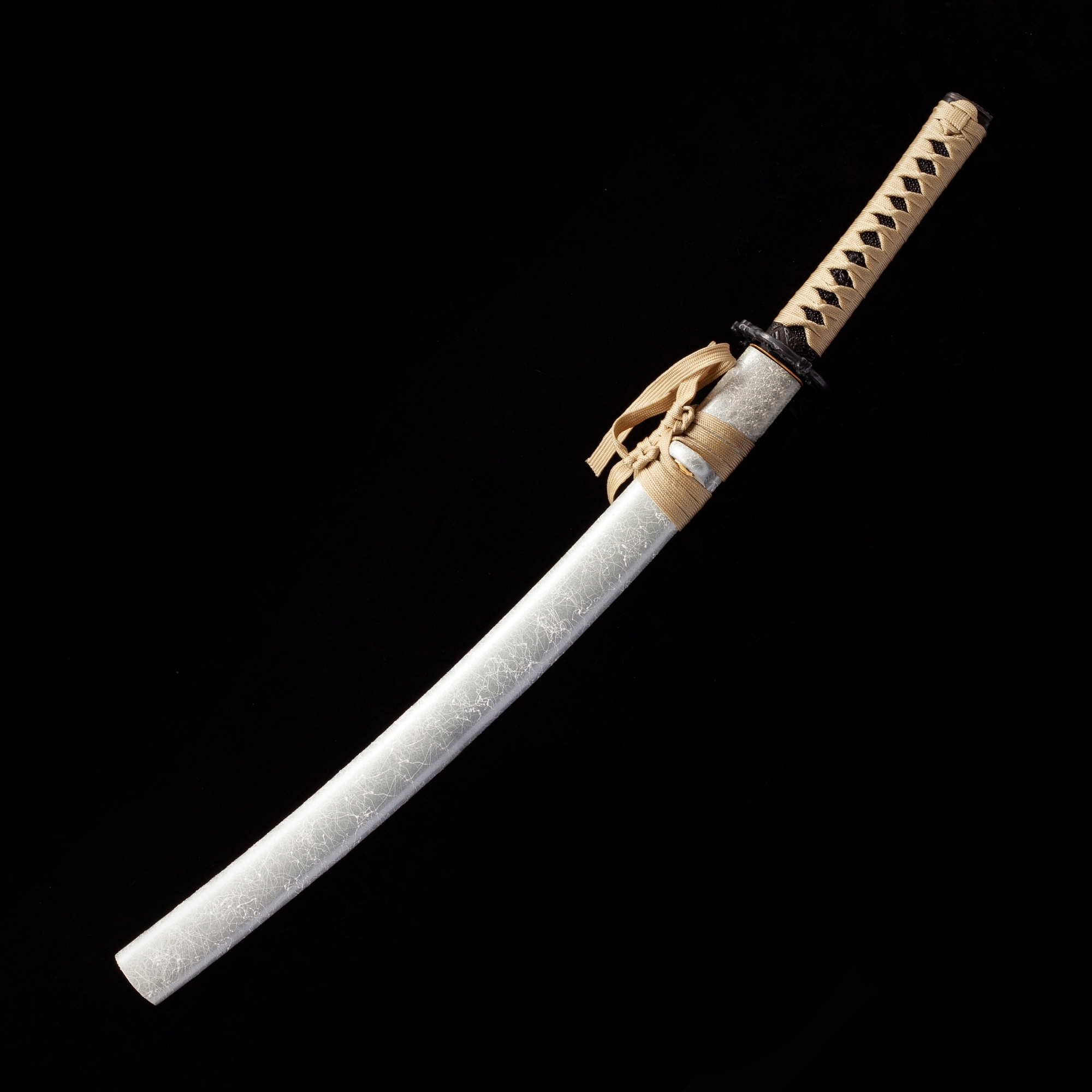 Handmade High Manganese Steel Black Blade Japanese Wakizashi Swords ...