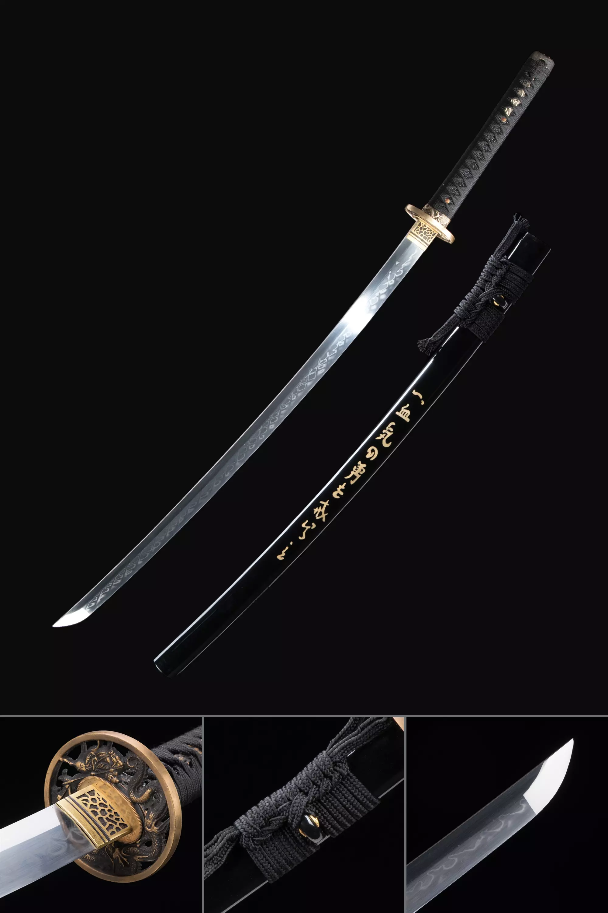 Dragon Samurai Sword | Handmade Japanese Samurai Sword T10 Folded Clay ...