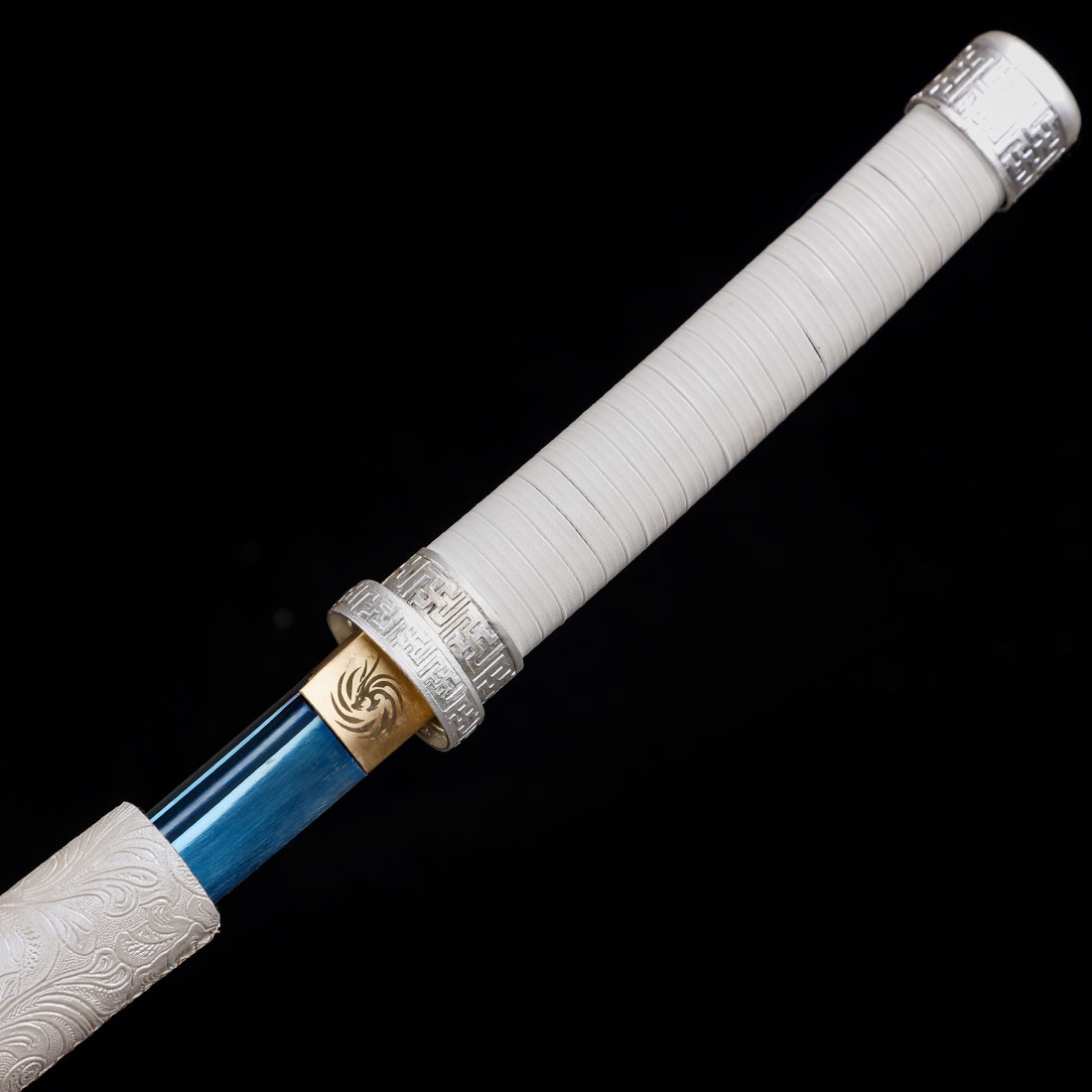 Handmade High Manganese Steel Blue Blade And Leather Saya Real Japanese ...