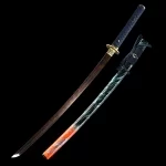 Folded Melaleuca Steel Katana with Red-to-Blue Gradient Blade in ...