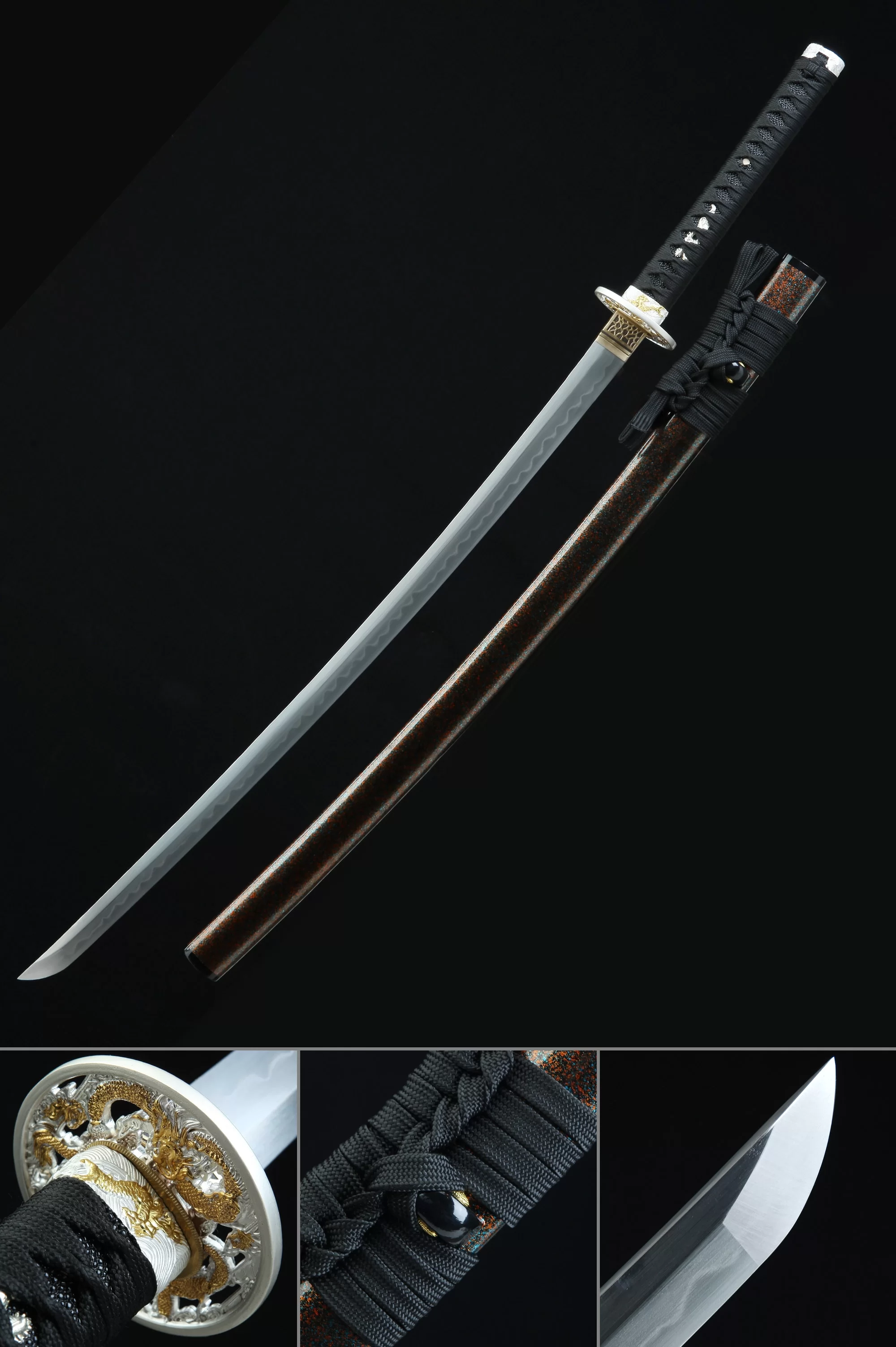 Handcrafted Full Tang Katana With T10 Carbon Steel Clay Tempered Blade ...