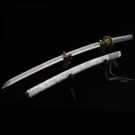 Gray Katana | Handmade Japanese Samurai Sword T10 Folded Clay Tempered ...