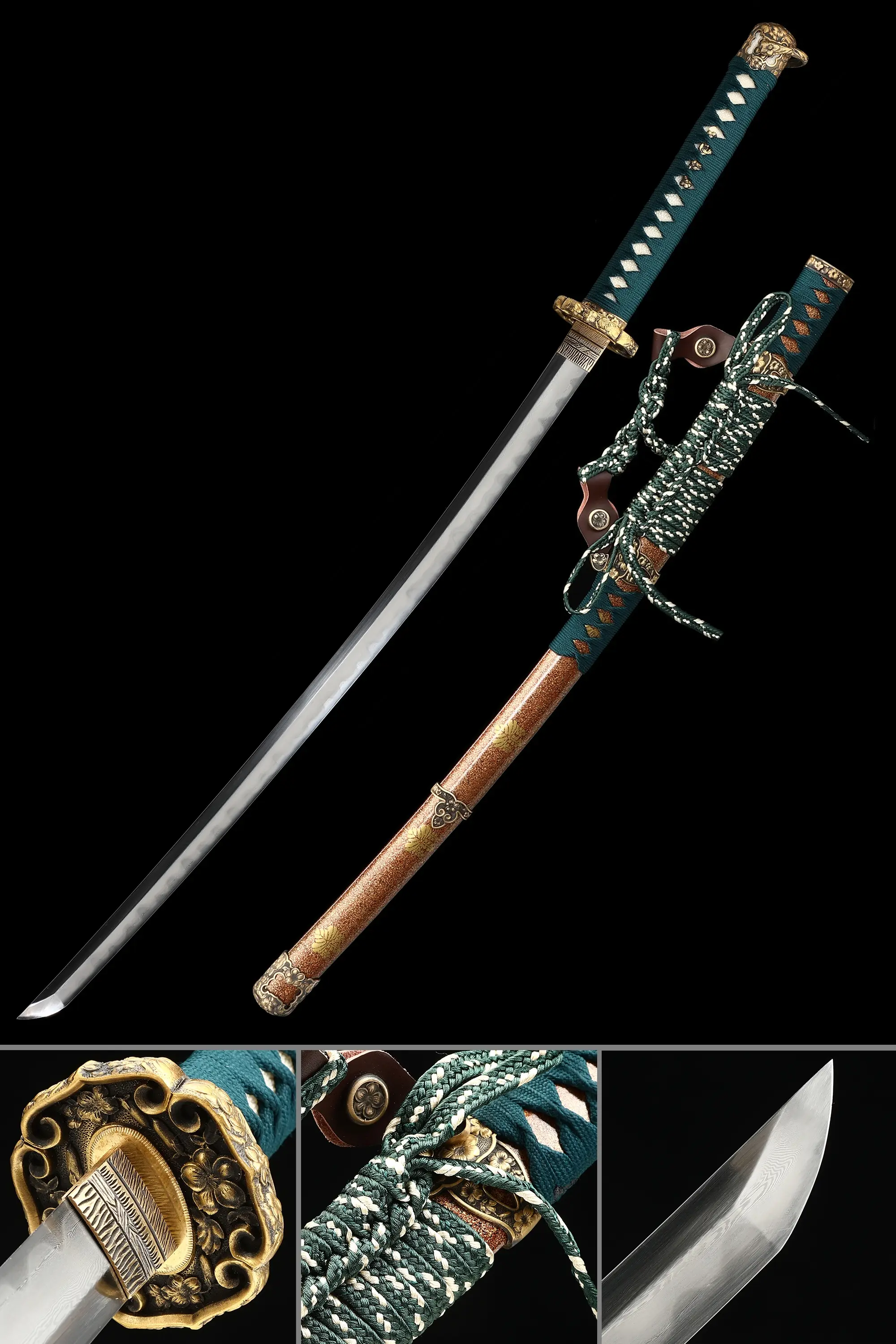 Tachi Sword | High-performance Full Tang Japanese Tachi Sword Damascus Steel With Clay Tempered ...