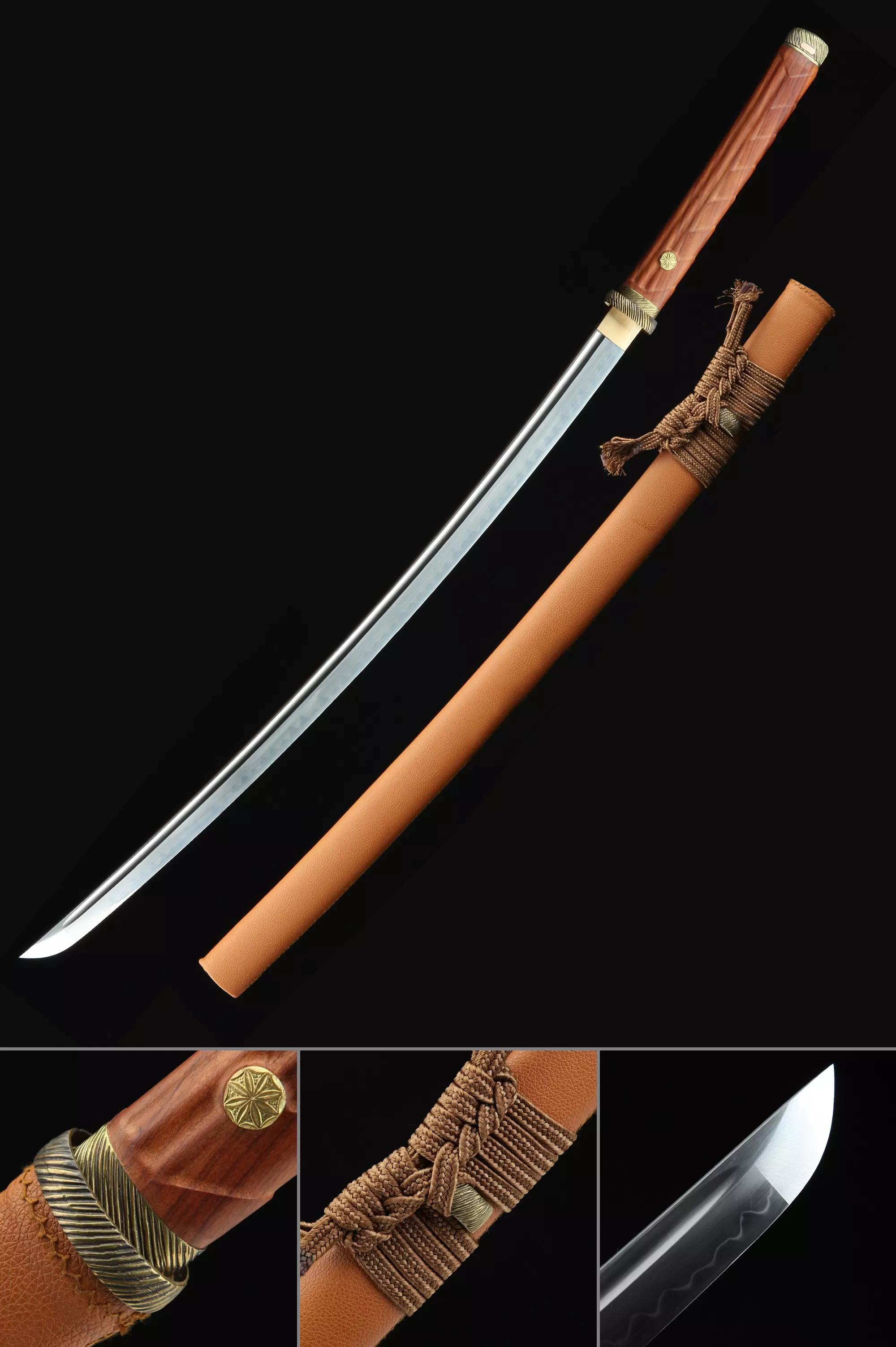 T10 Katana | Handmade T10 Steel Brown Theme Real Japanese Katana ...