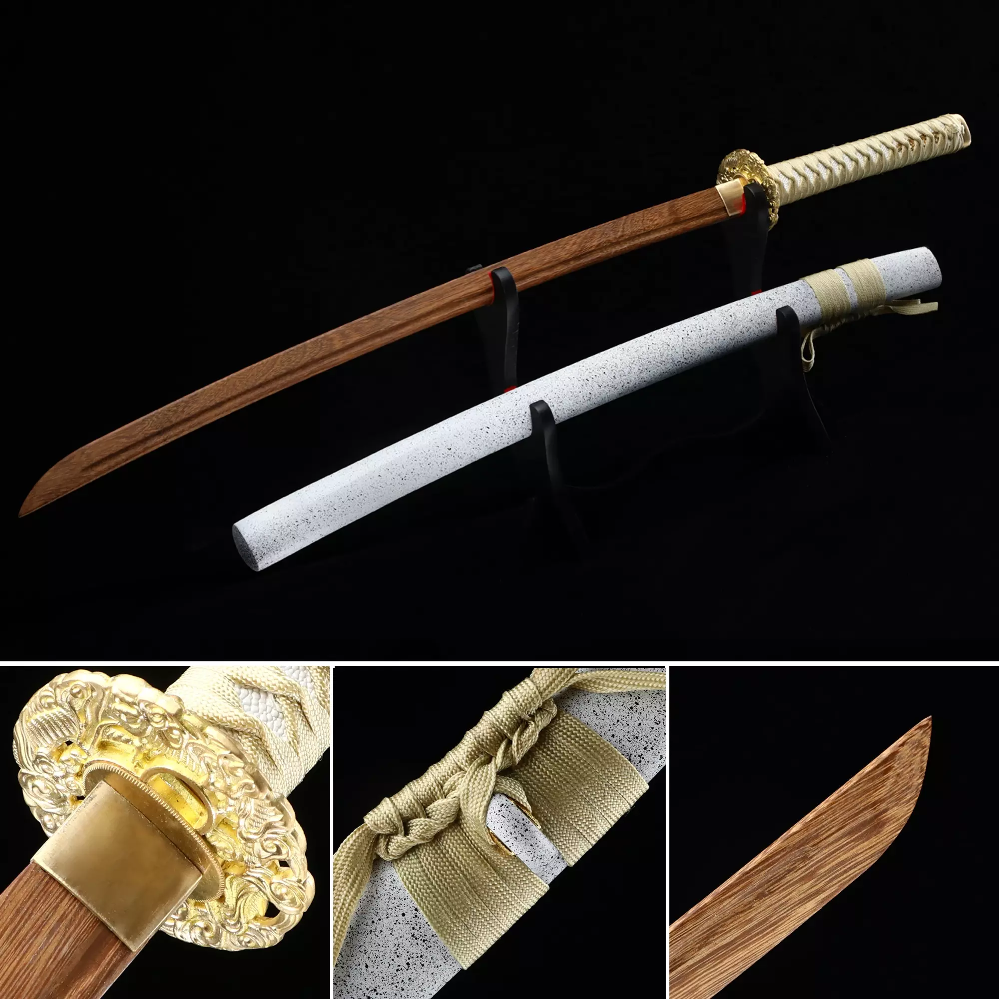 Wooden Katana | Handmade Japanese Wooden Unsharp Katana Sword With ...
