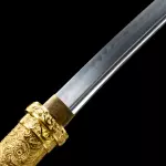 Golden Katana | Handmade Japanese Katana T10 Folded Clay Tempered Steel ...