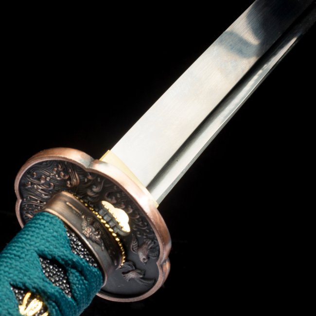 Handmade High Manganese Steel Japanese Katana Swords With Black Leather ...