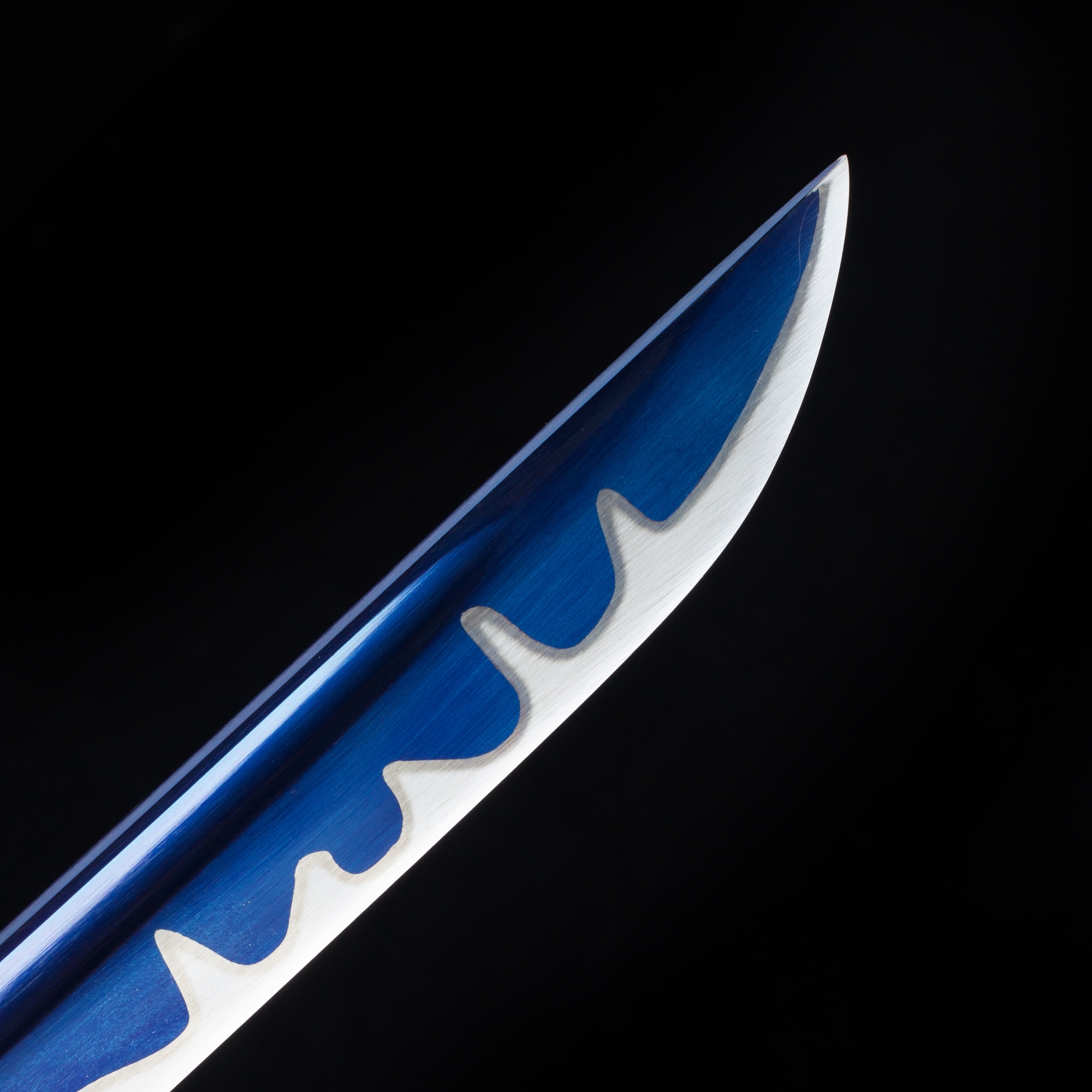 Handmade High Manganese Steel Blue Blade Japanese Katana Samurai Swords ...