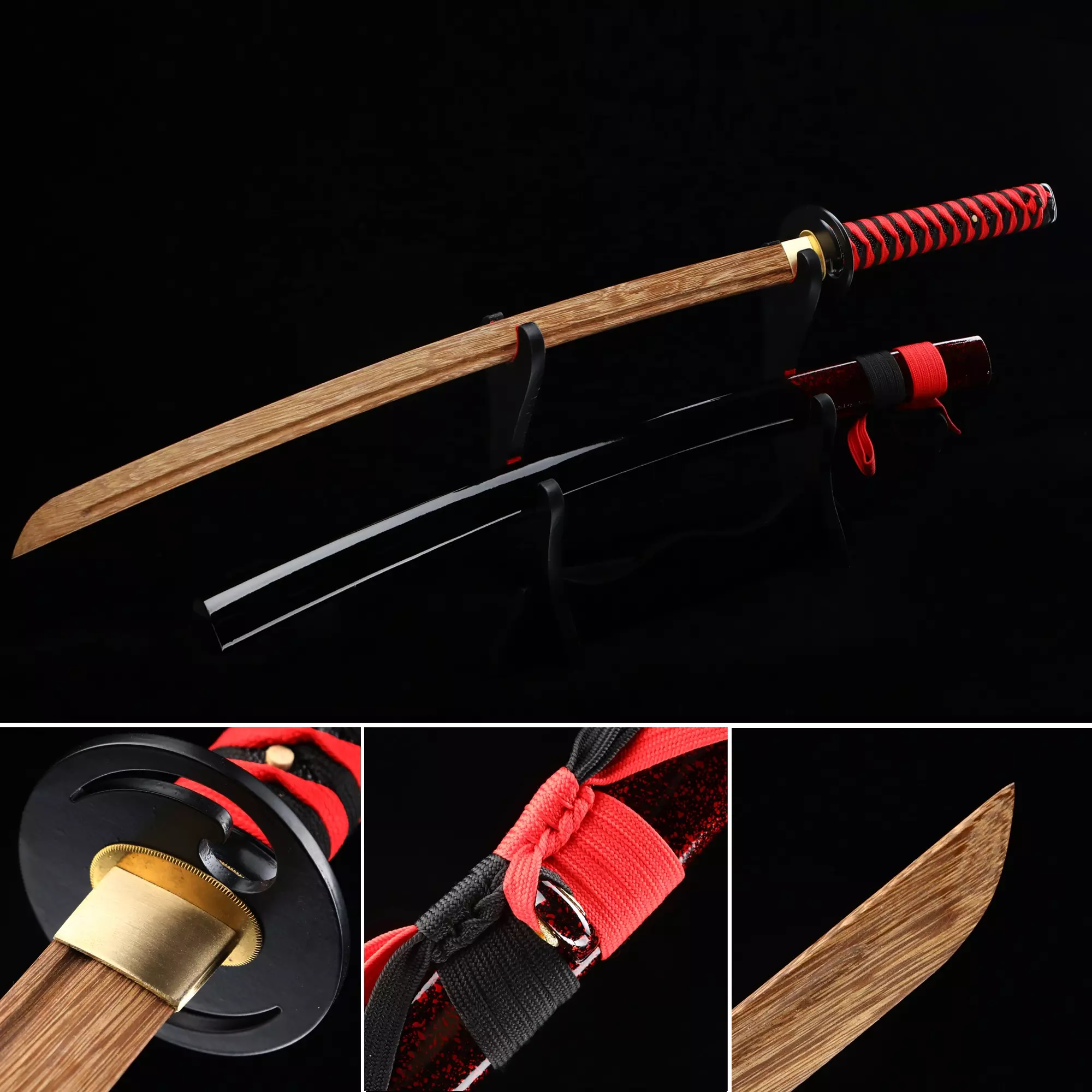 Wooden Katana | Handmade Japanese Wooden Unsharp Katana Sword With ...