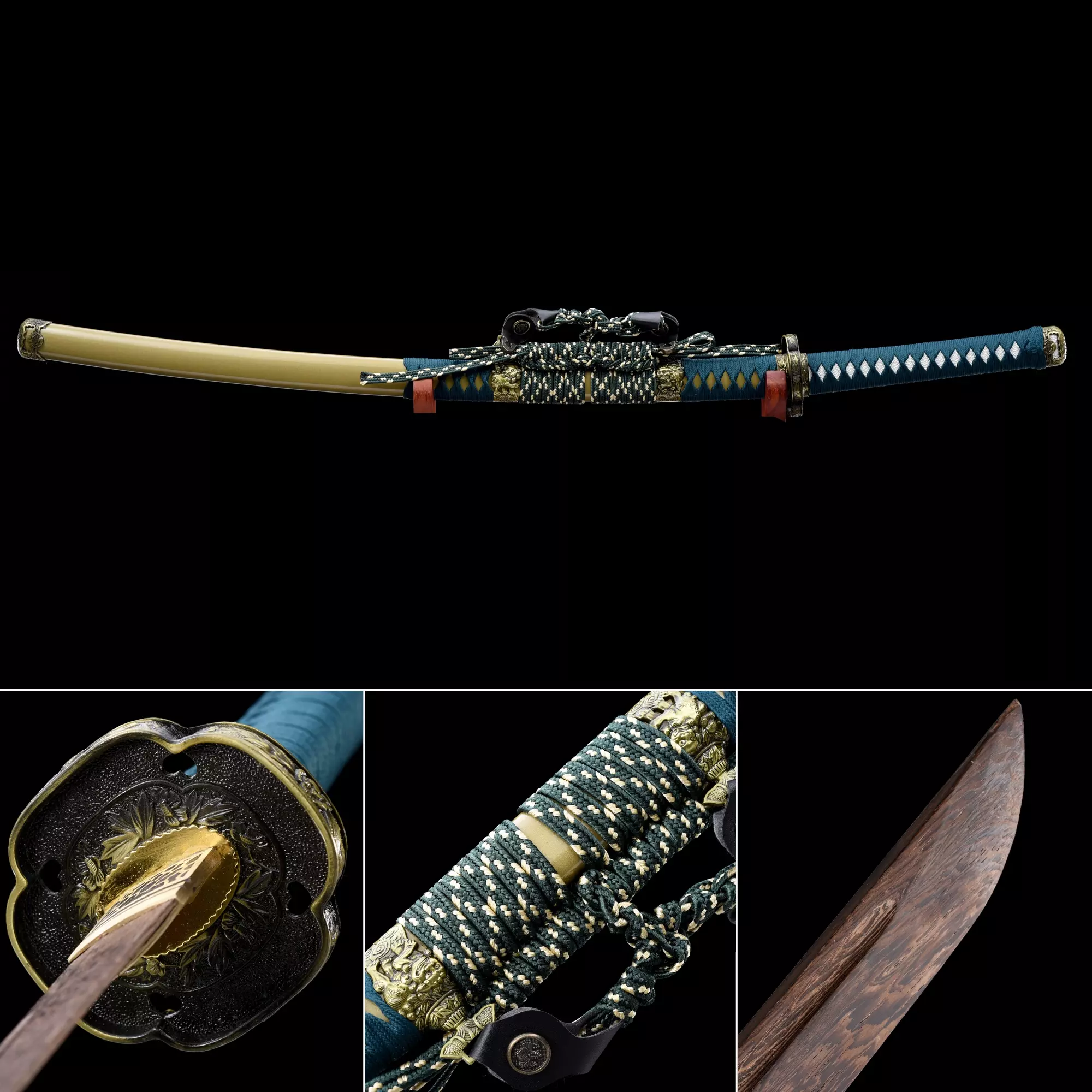 Wooden Training Katana | Handmade Brown Wooden Blade Unsharpened Katana ...