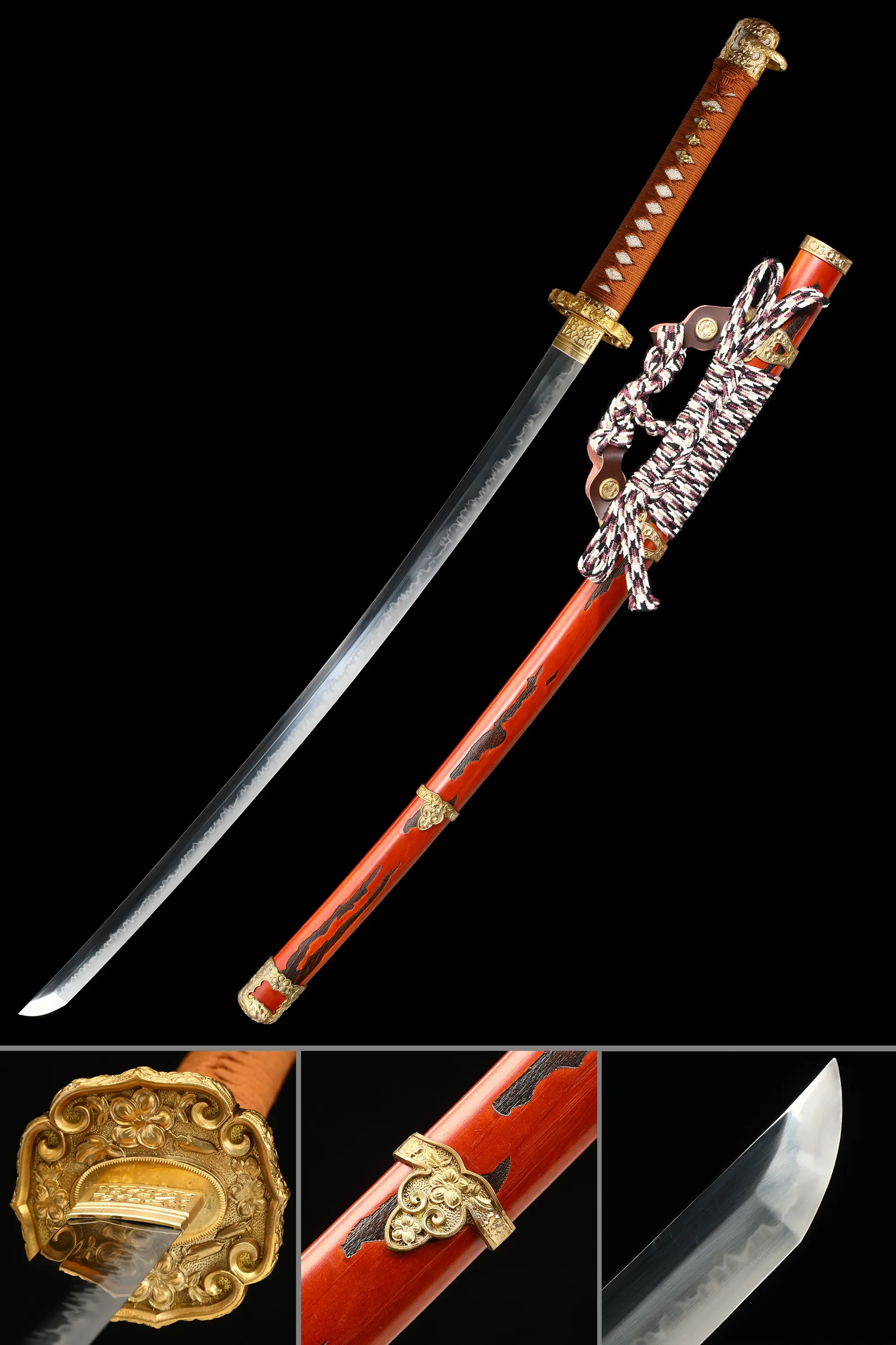 Tachi Sword | High-performance Handcrafted Tachi Sword T10 Carbon Steel With Hamon Blade ...