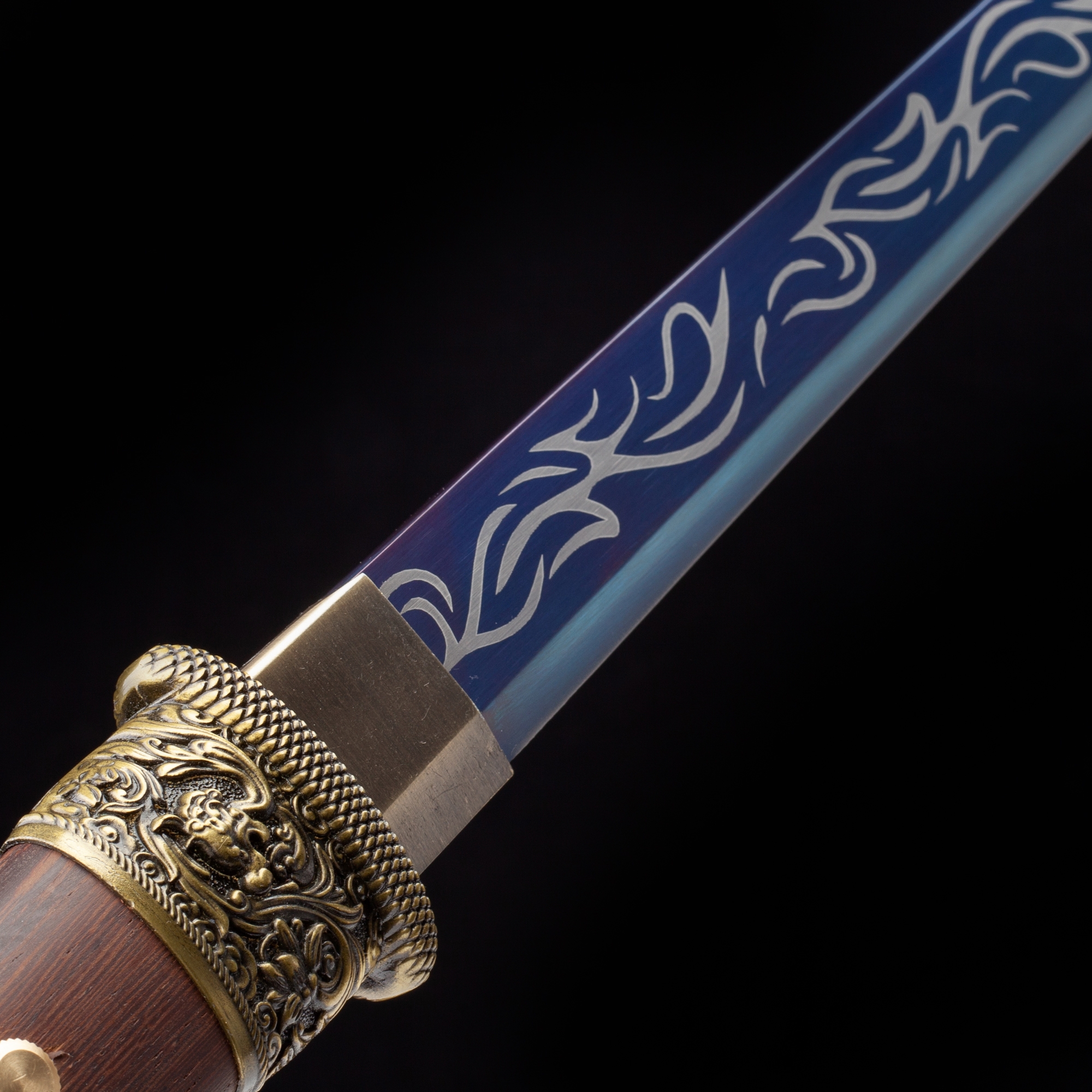 Handmade High Manganese Steel Blue Blade Real Japanese Hamidashi Tanto ...