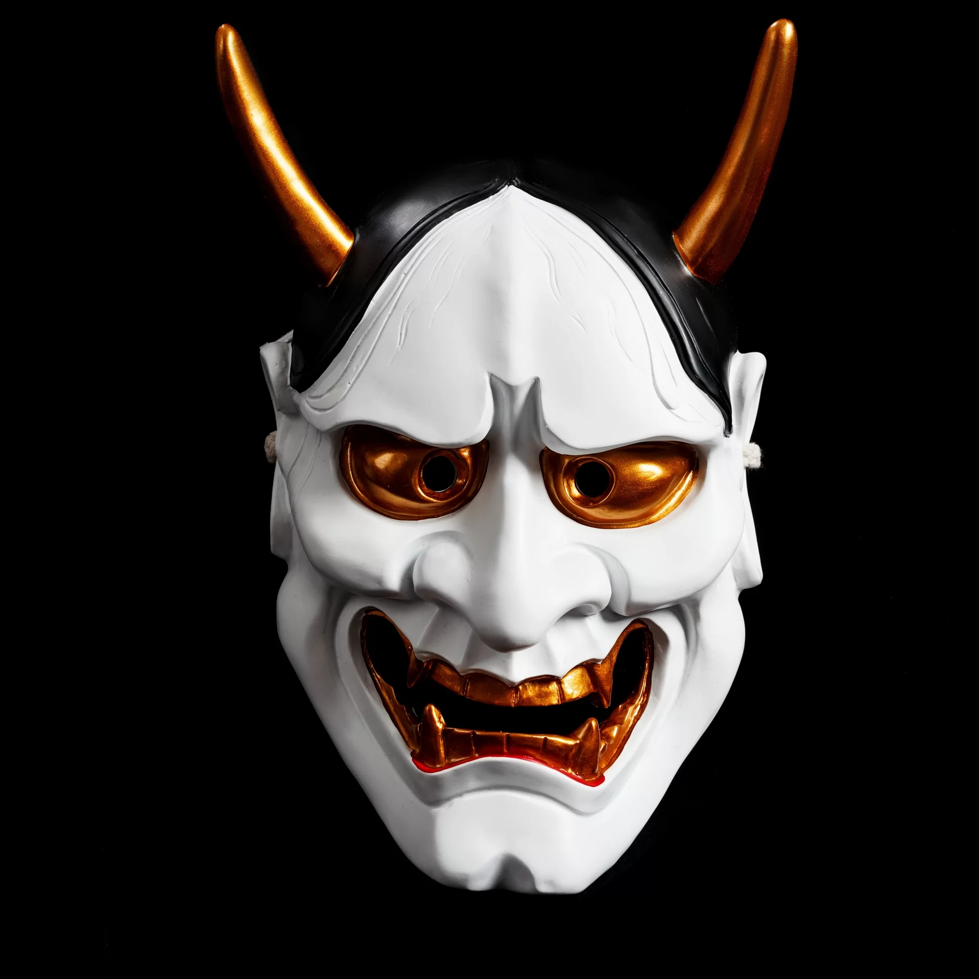 Japanese Mask | Hannya's Rage Ivory Oni Mask - TrueKatana