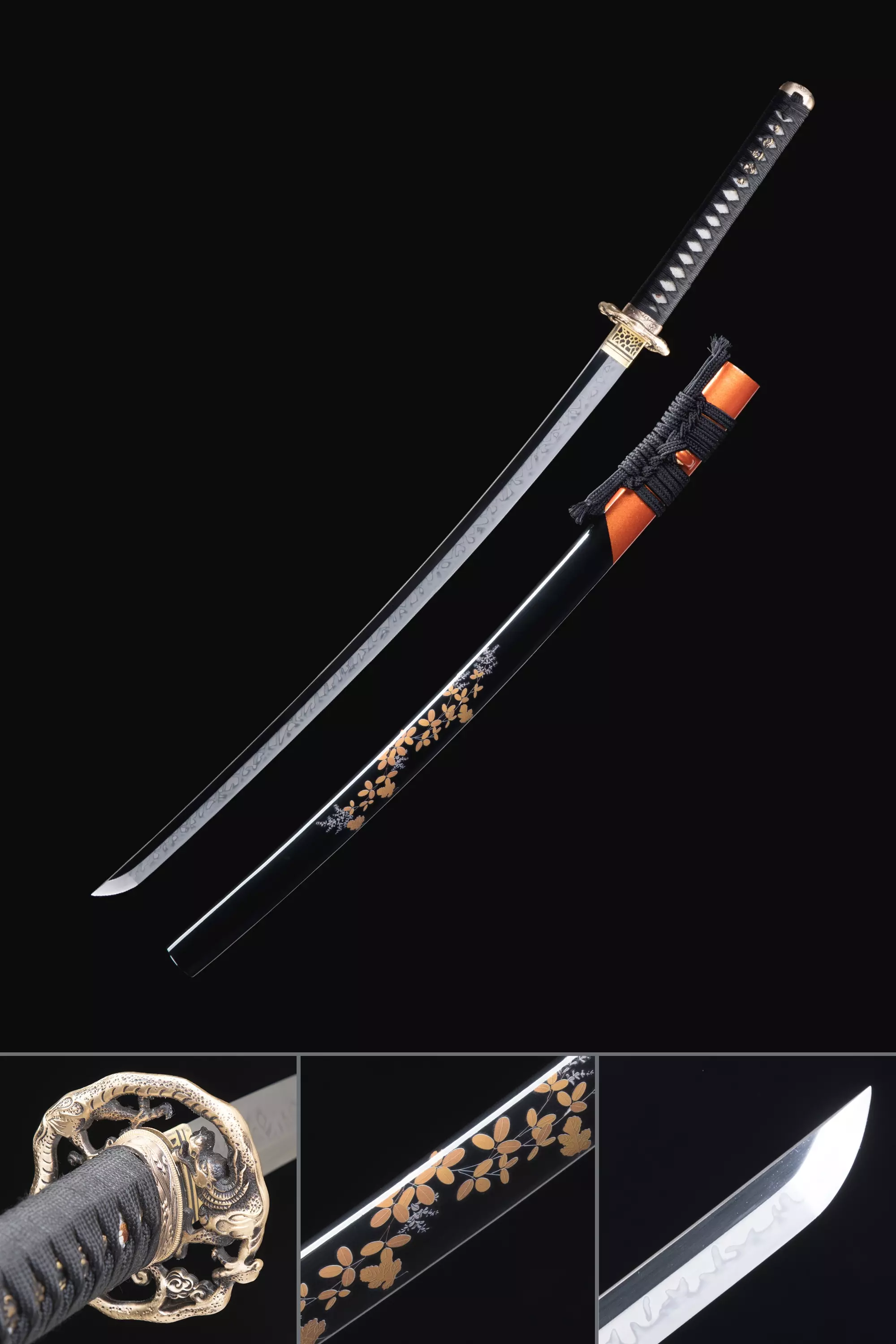 Clay Tempered Katana | Handmade Real Japanese Katana Sword T10 Carbon ...