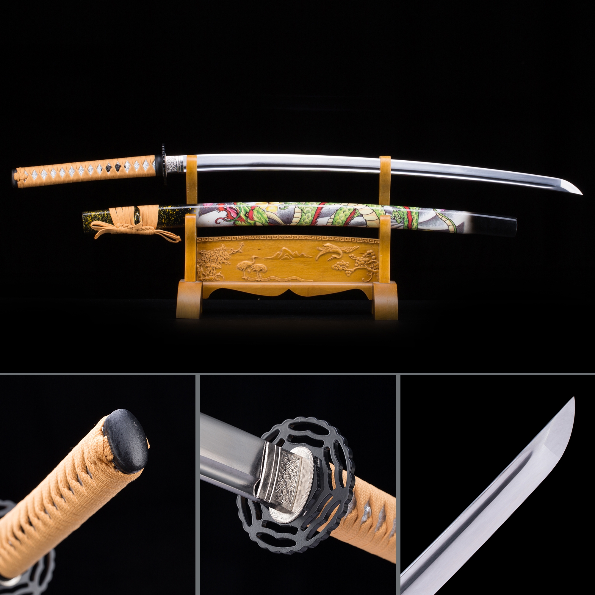 Épée De Samouraï Japonaise Faite à La Main En Acier Au Manganèse Avec ...