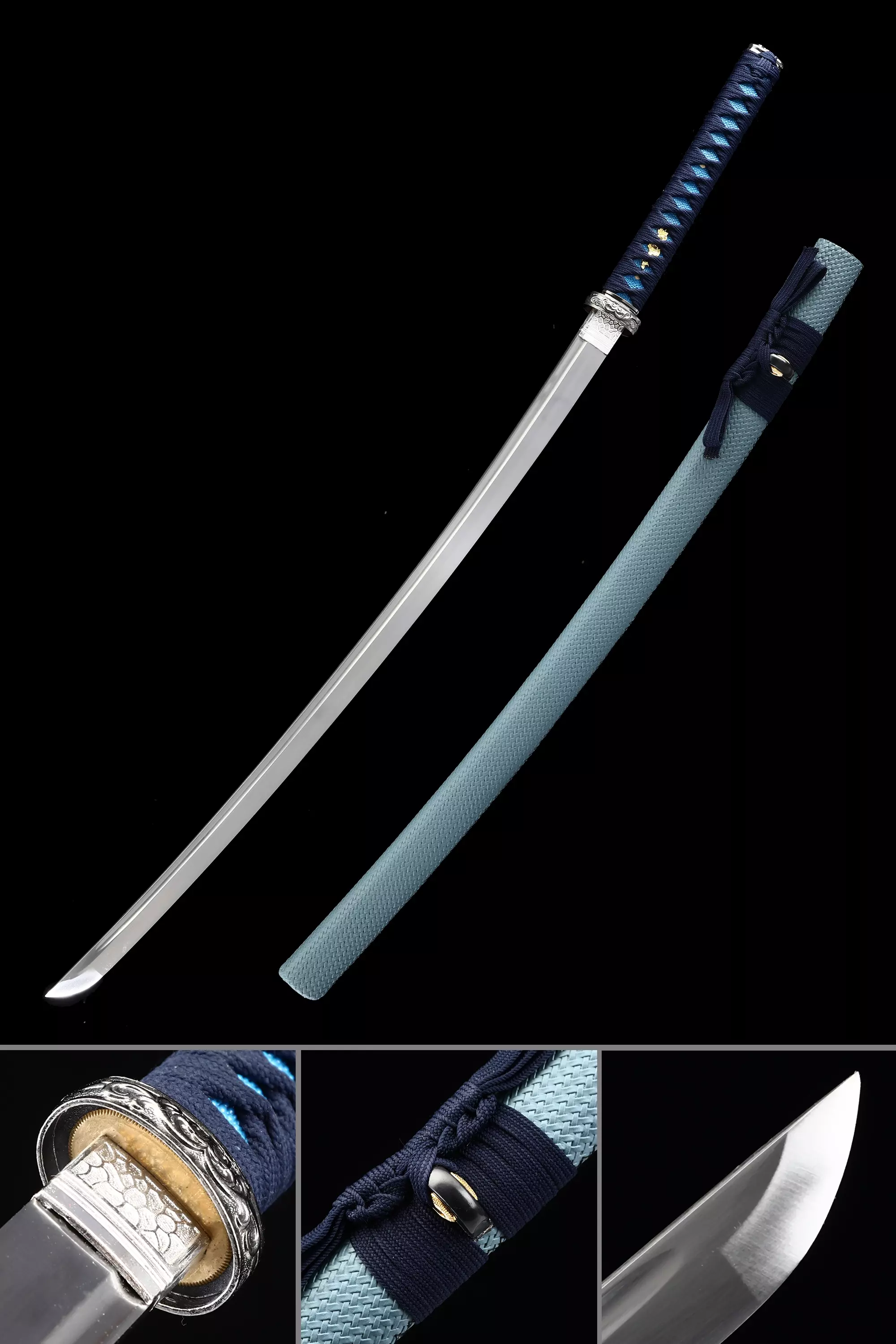 Blue Handle Katana | Handmade Modern Japanese Katana High Manganese ...