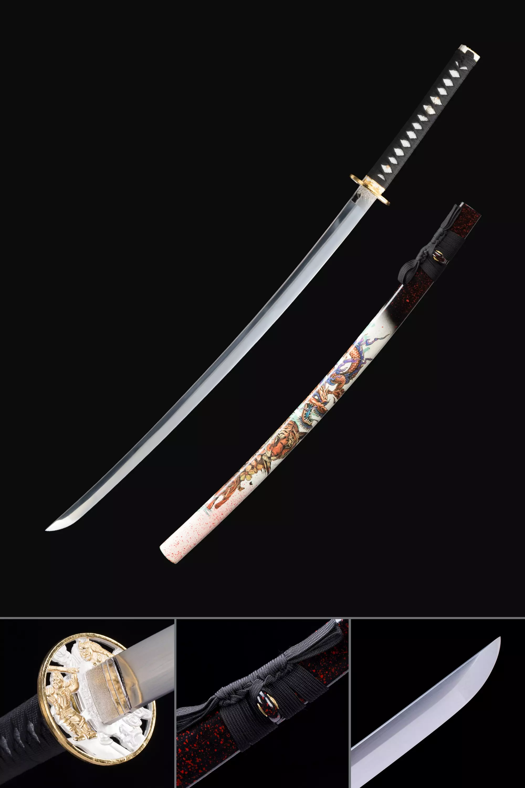 Nihonto | Handmade Japanese Nihonto Samurai Sword With Tiger Theme ...