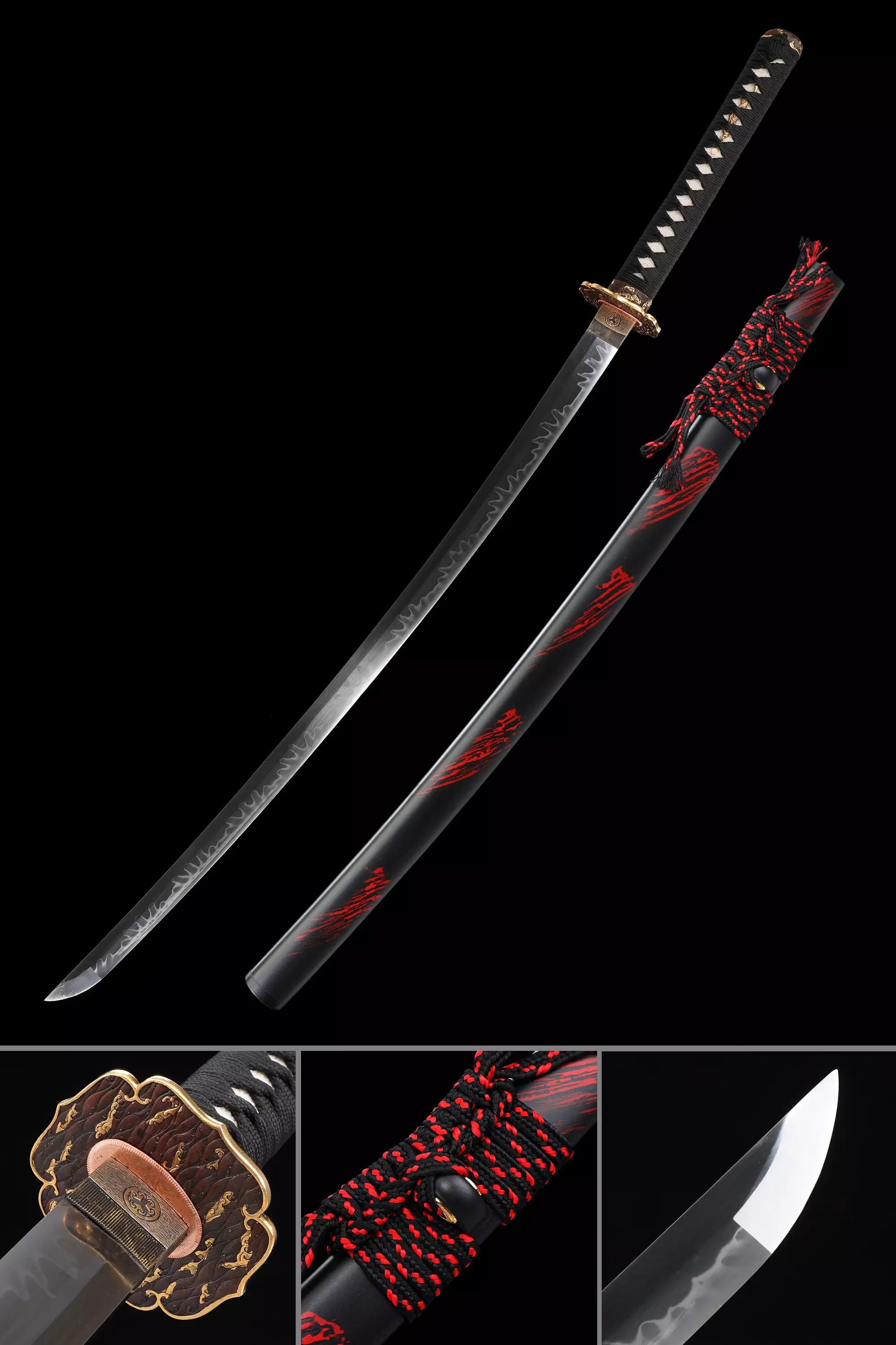 Hamon Katana | Handmade Japanese Samurai Sword Real Hamon Full Tang ...