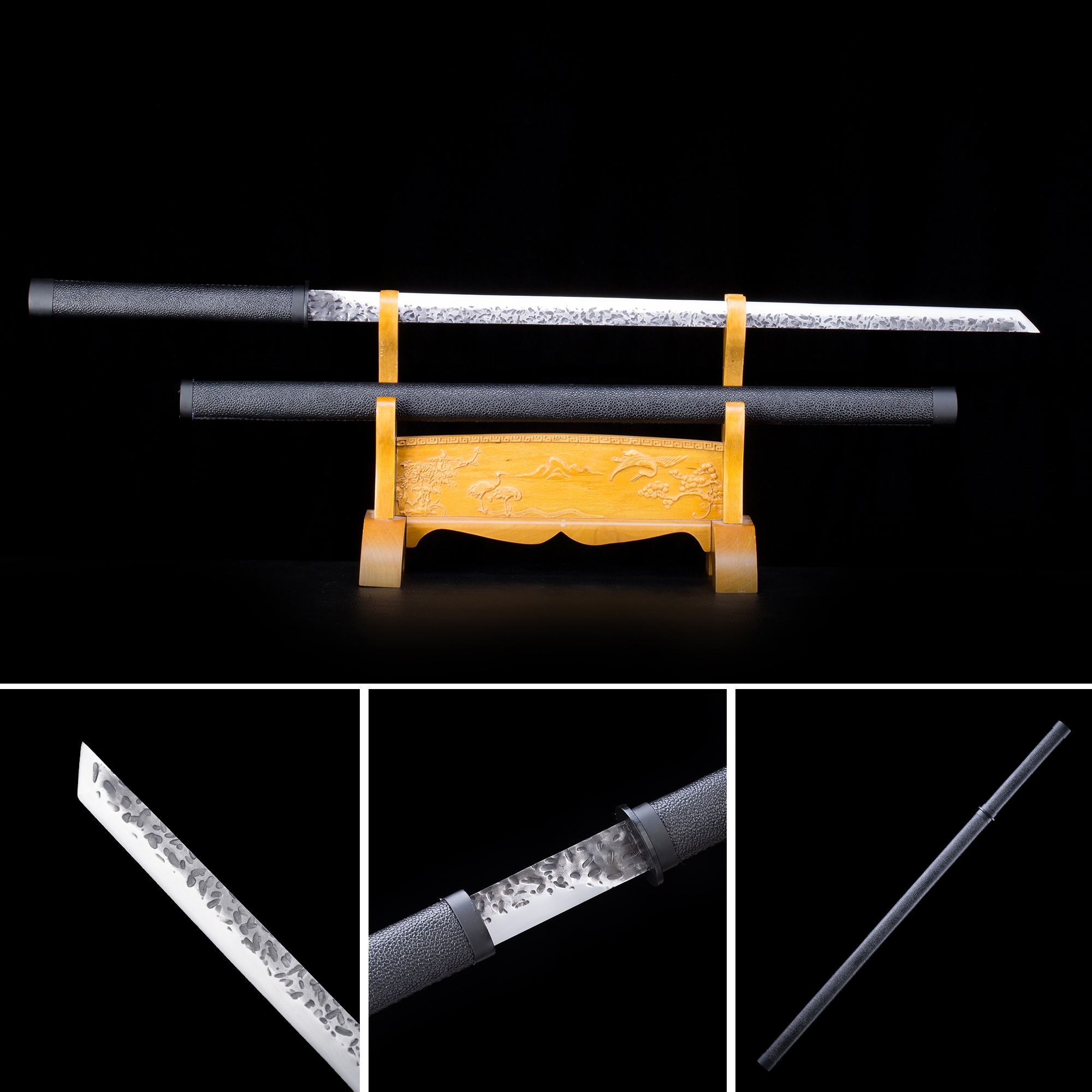 Handmade High Manganese Steel Black Saya Sharpened Real Japanese No ...