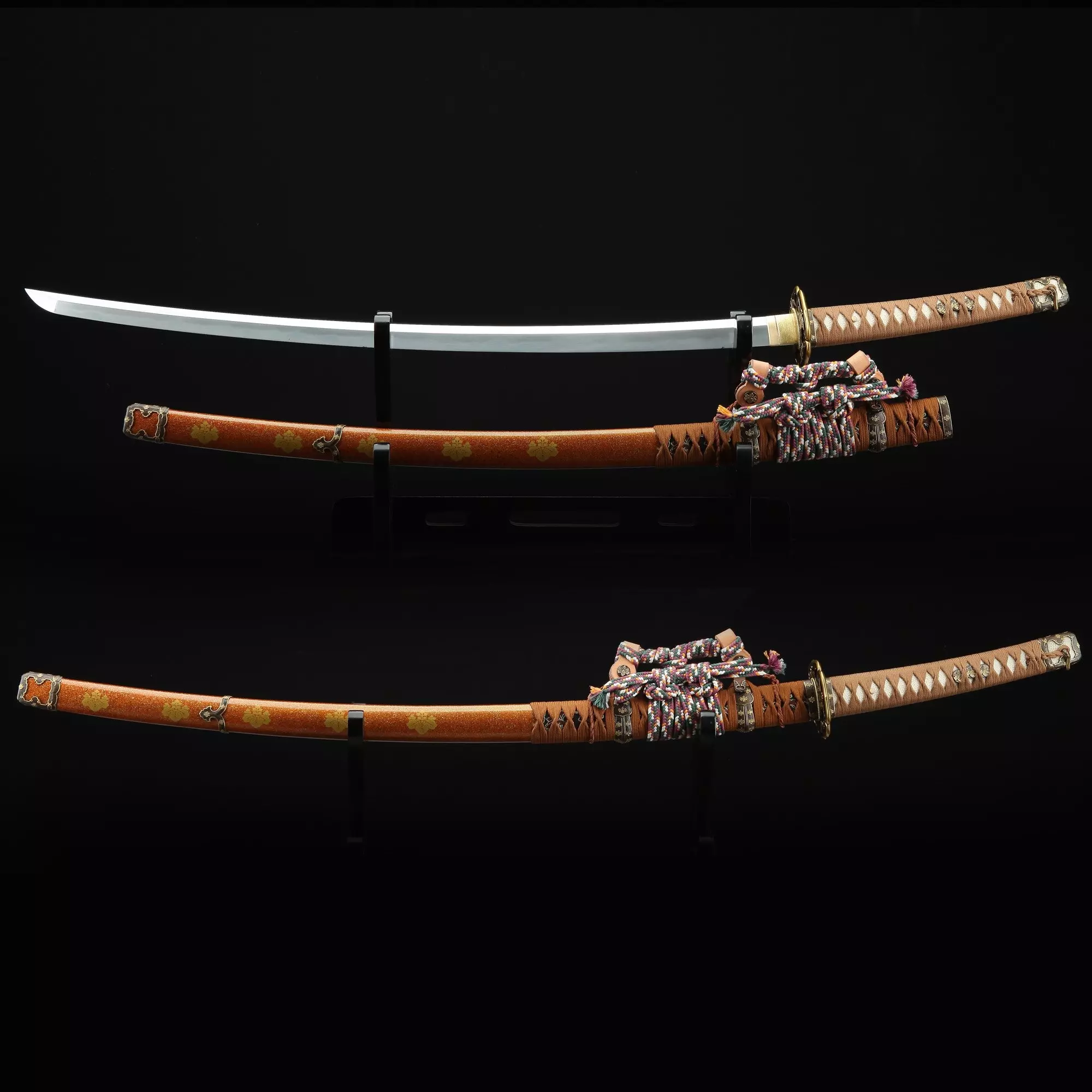 Odachi Sword | Japanese Tachi Odachi Sword With Damascus Carbon Steel With Brown Saya - TrueKatana