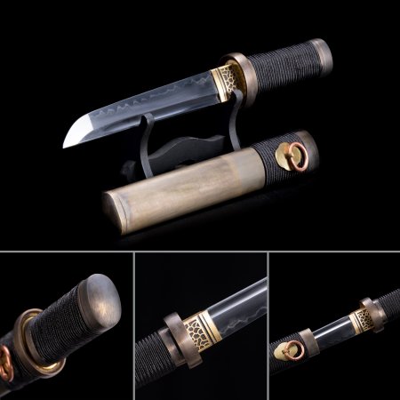 Handmade Pattern Steel Real Japanese Short Hamidashi Tanto Swords With ...