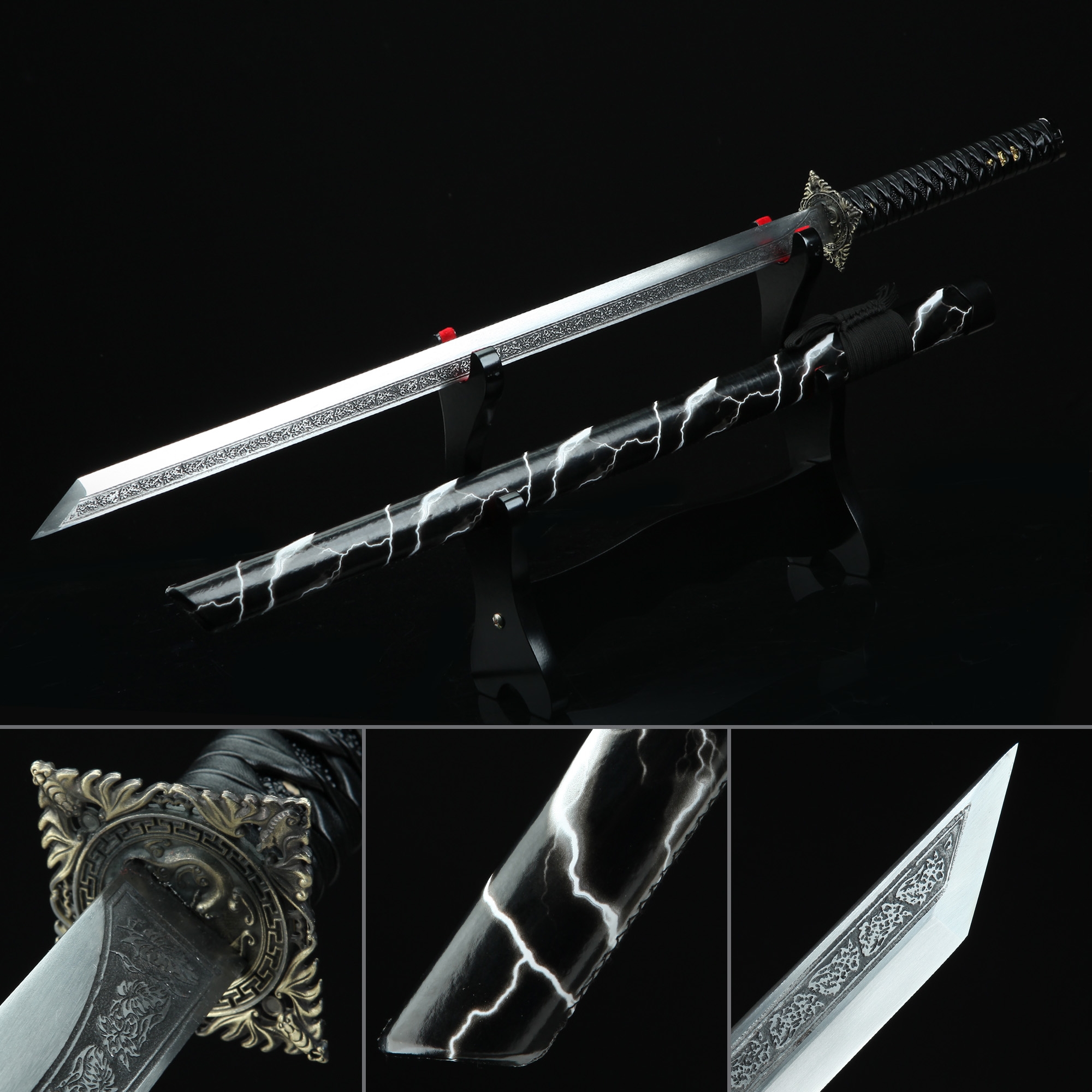 High Manganese Steel Straight Blade Chokuto Japanese Ninjato Ninja ...