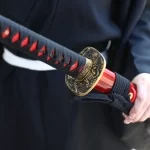 Samurai Sword | Handmade Damascus Steel Katana With Red Samegawa And Premium Natural Lacquer ...