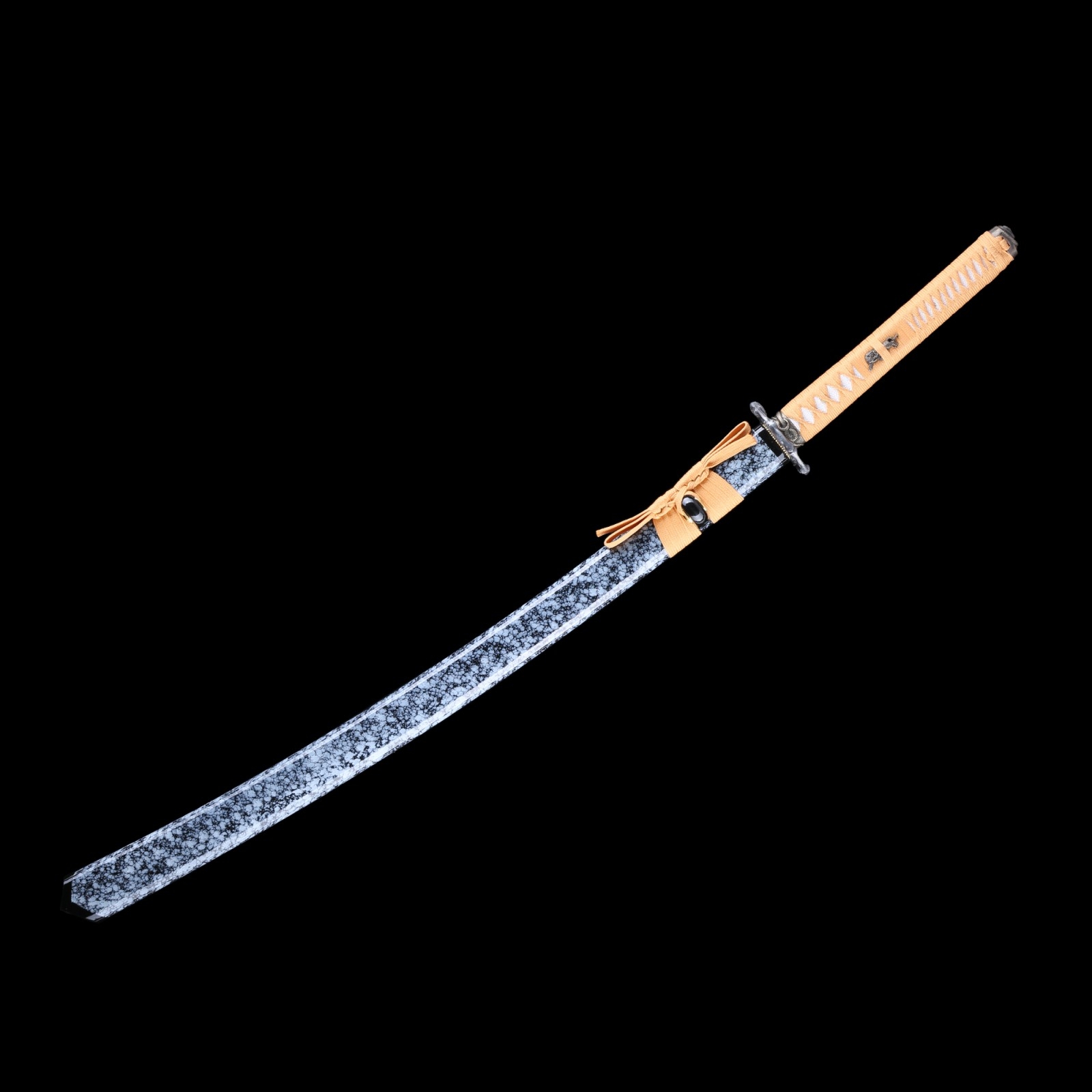 Handmade Bamboo Snake Granite Saya Spring Steel Katana Japanese Samurai ...