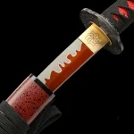 Wakizashi Sword | Manganese Steel Wakizashi with Red Blade & Black-Red ...