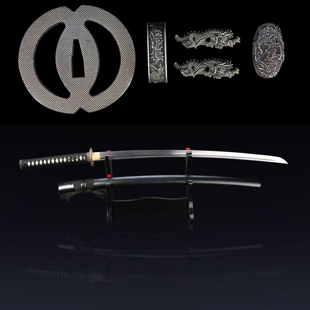 Handmade Damascus Carbon Steel Japanese Samurai Katata Sword - TrueKatana