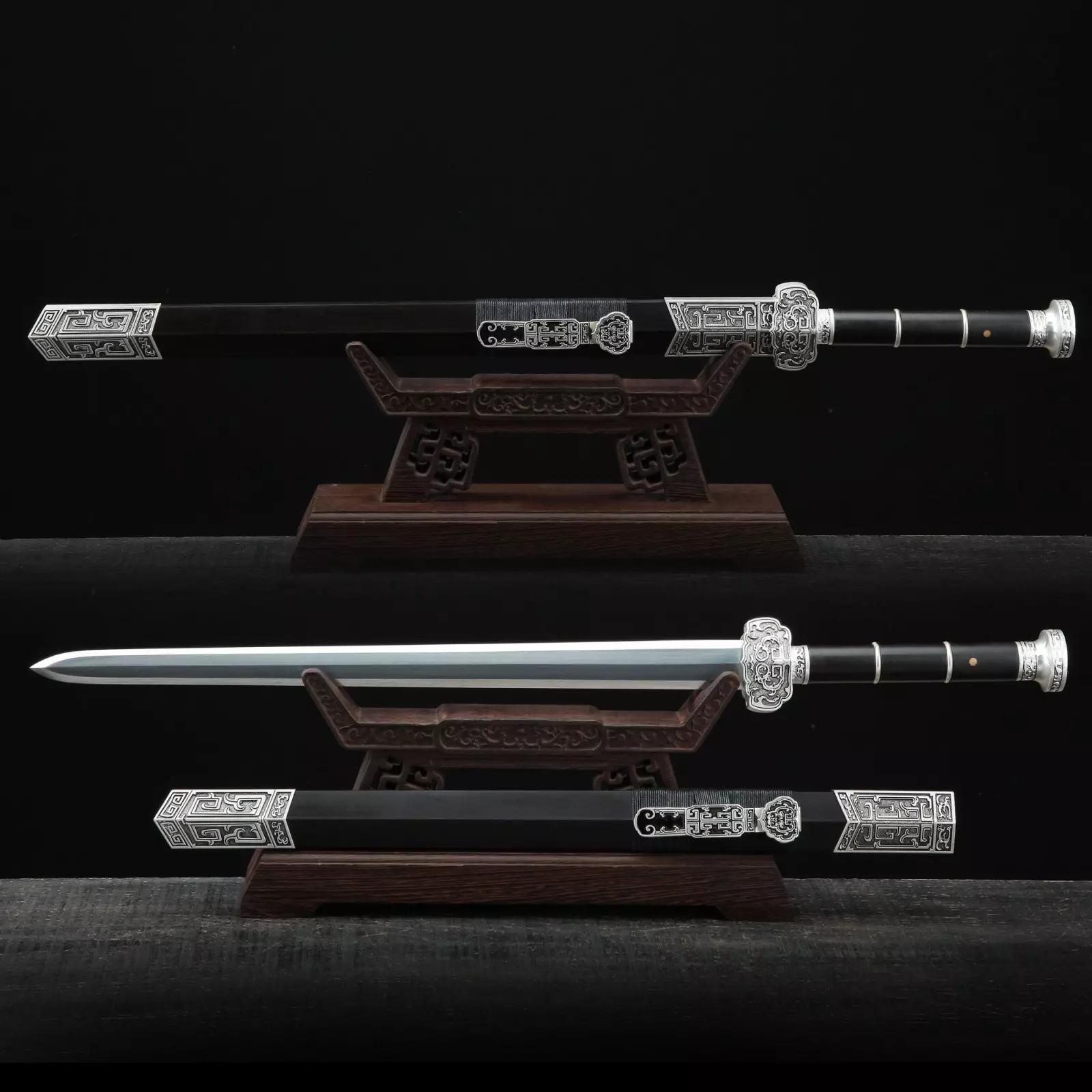 Eight-sided Han Sword | Chinese Retro Silver Theme Han Dynasty Damascus ...