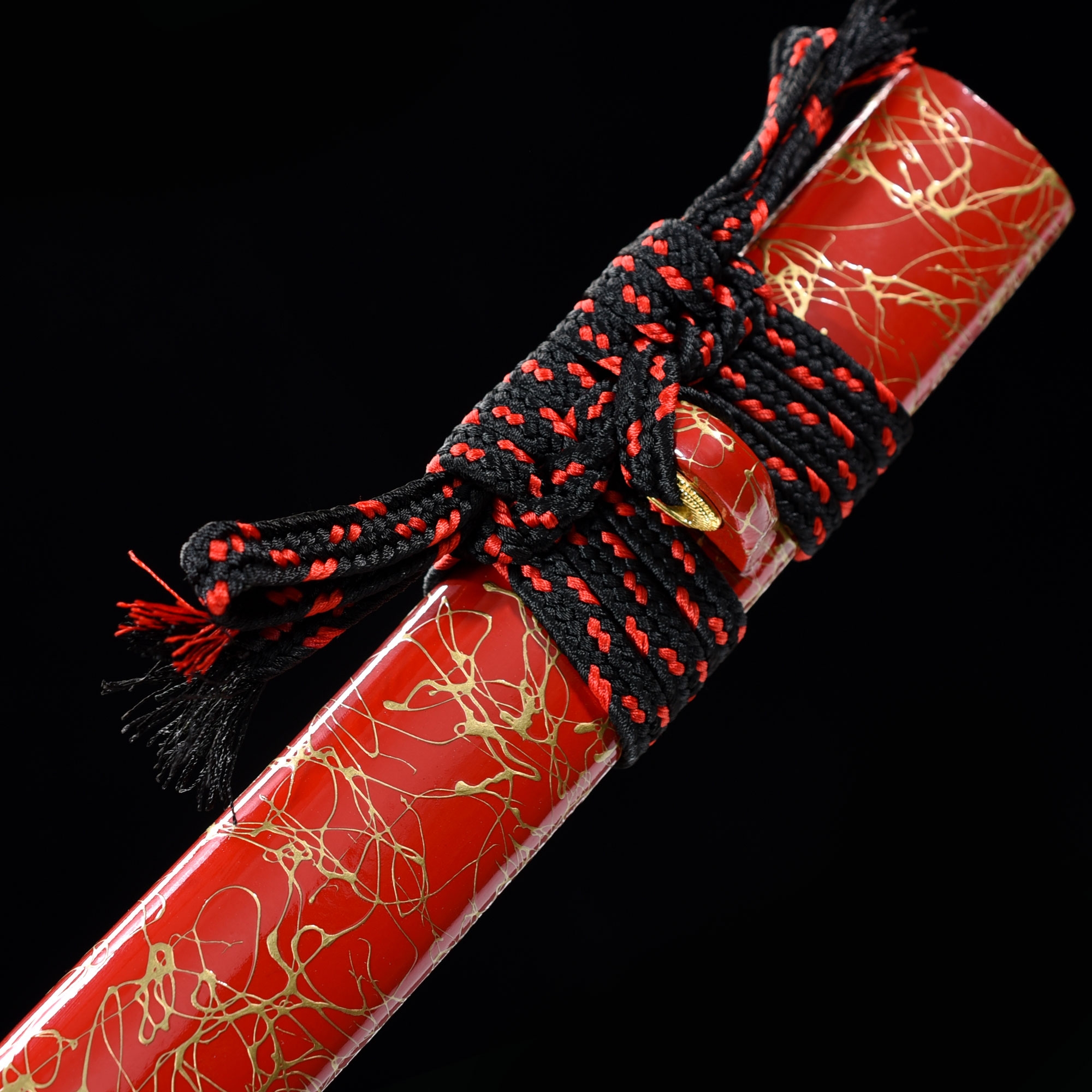 Handmade High Manganese Steel Red Blade Real Japanese Katana Samurai ...