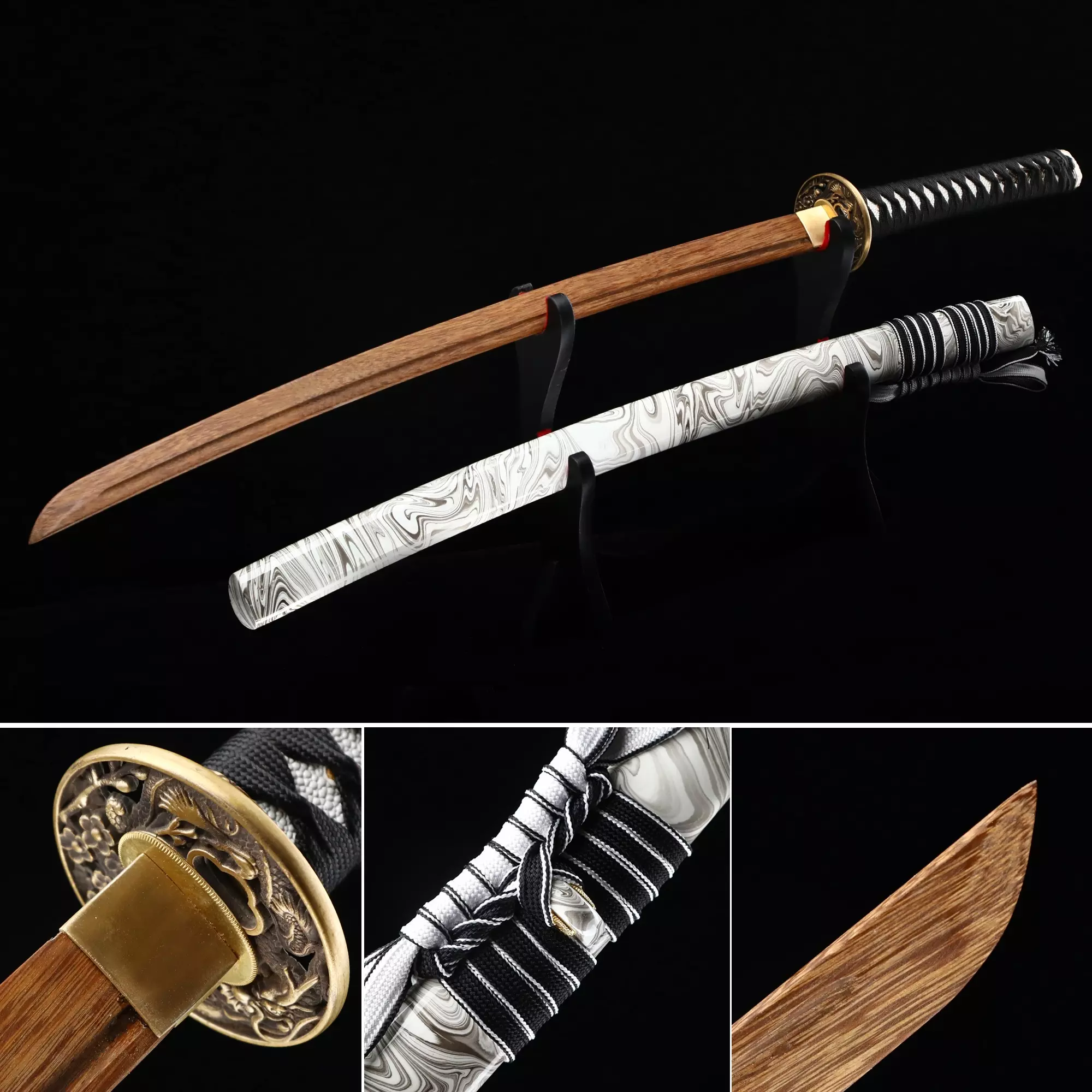 Wooden Katana | Handmade Japanese Wooden Unsharp Katana Sword With ...