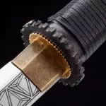 Short Samurai Sword | Manganese Steel Hamidashi Tanto with Geometric ...