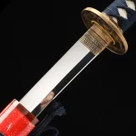 Red Katana | 1095 Carbon Steel Katana with Red Pearl Rayskin Saya ...