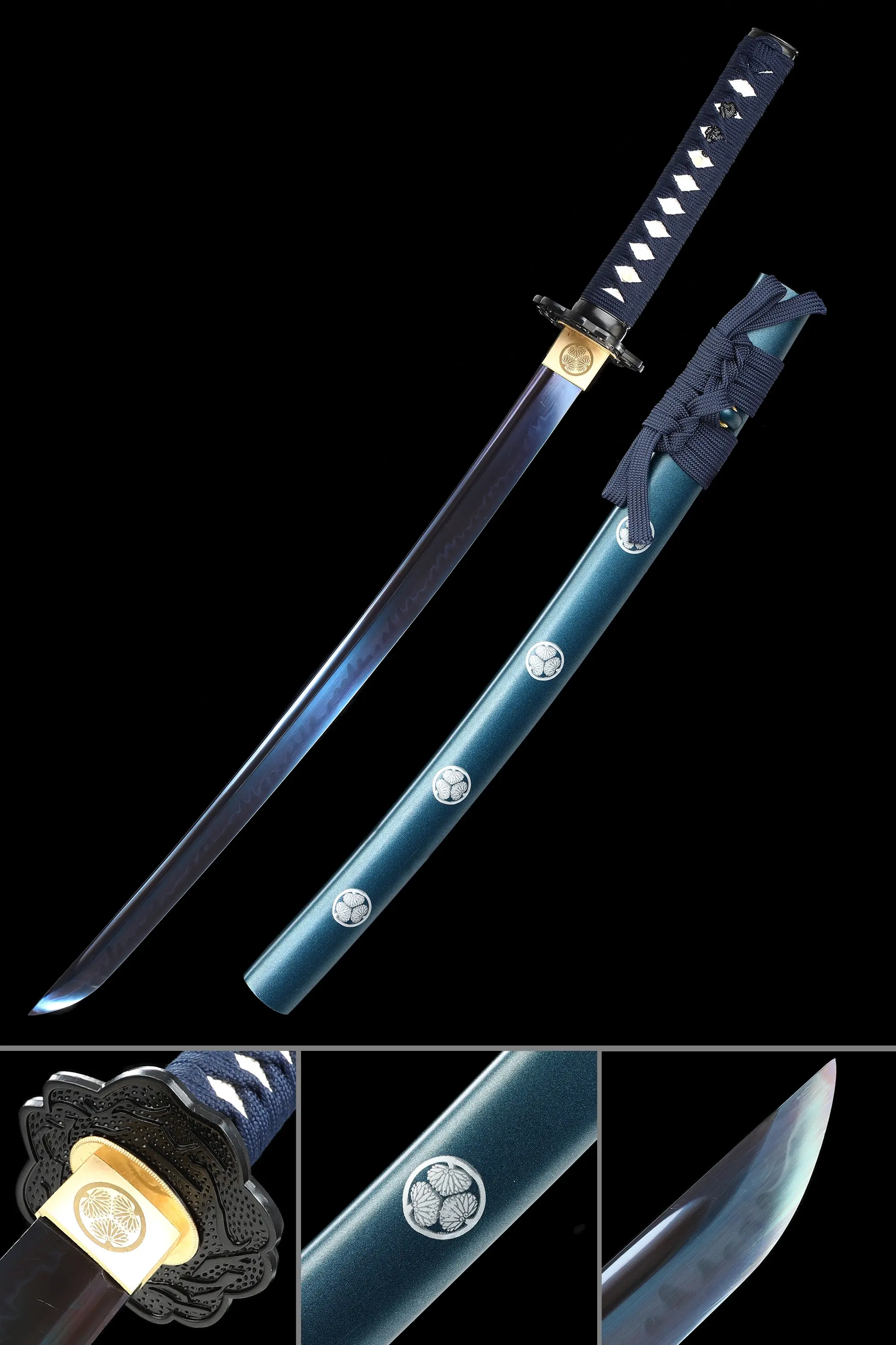 Wakizashi Sword | Handmade Japanese Wakizashi Sword With Blue T10 ...