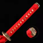 Authentic Katana | Spring Steel Katana with Red Saya in Piano Lacquer ...