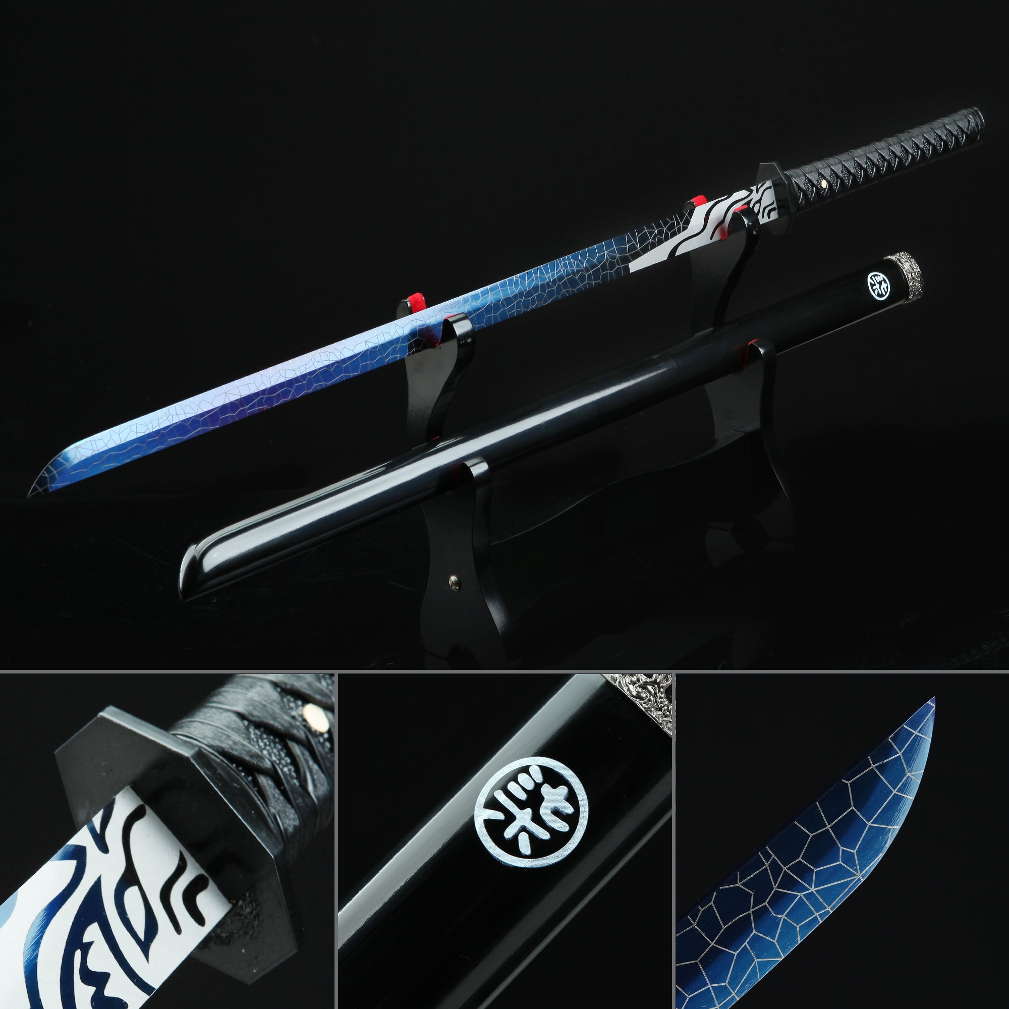 Straight Sword, Handmade Chokuto Ninjato Sword Spring Steel With Blue ...